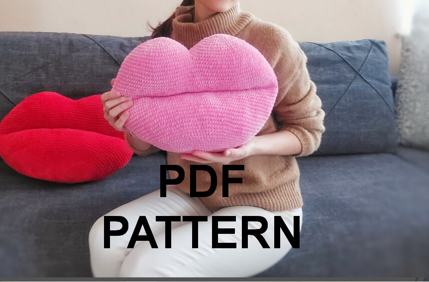 Crochet lips pillow pattern, Crochet lips tutorial - Inspire Uplift