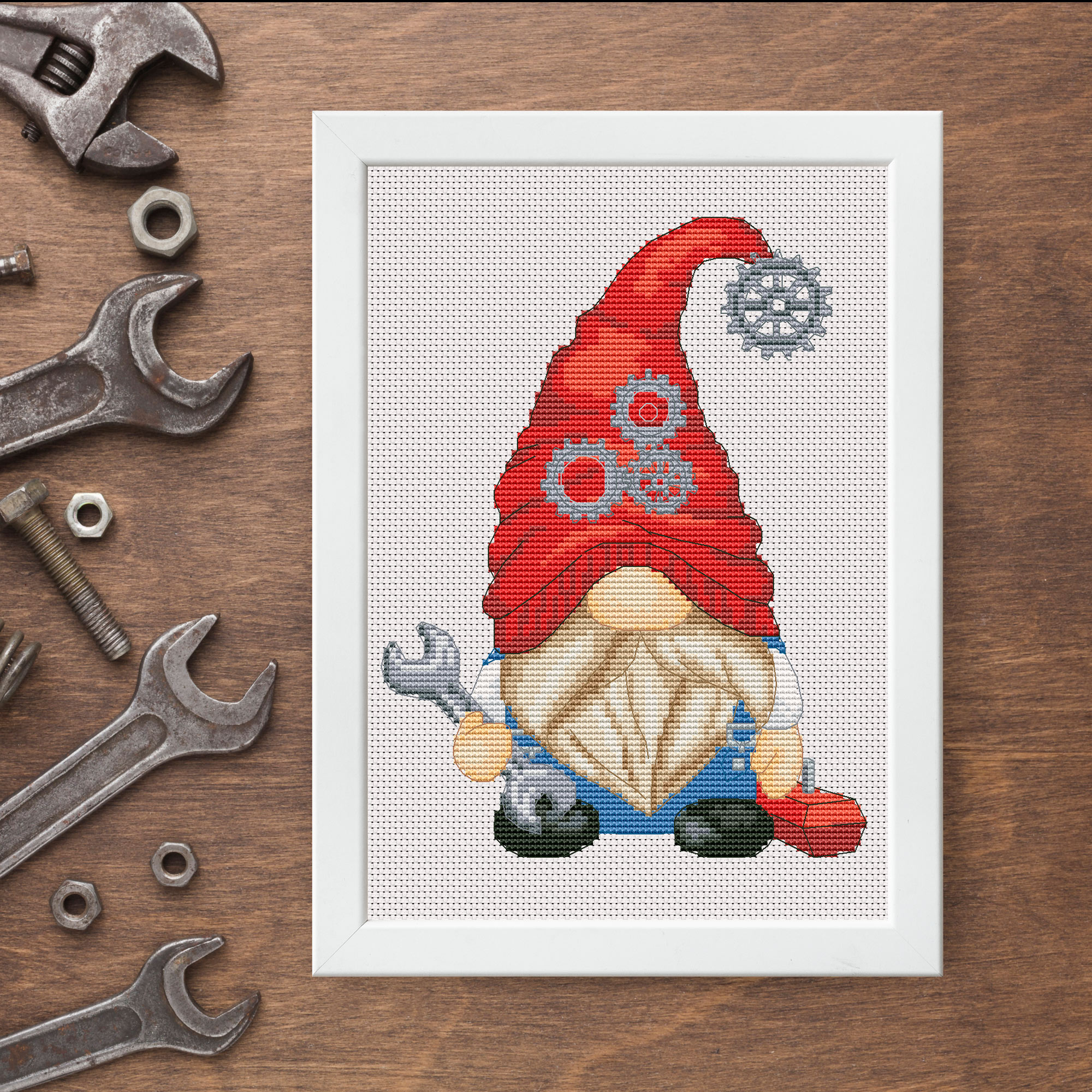Counted cross stitch pattern - Mechanic | Inspire Uplift