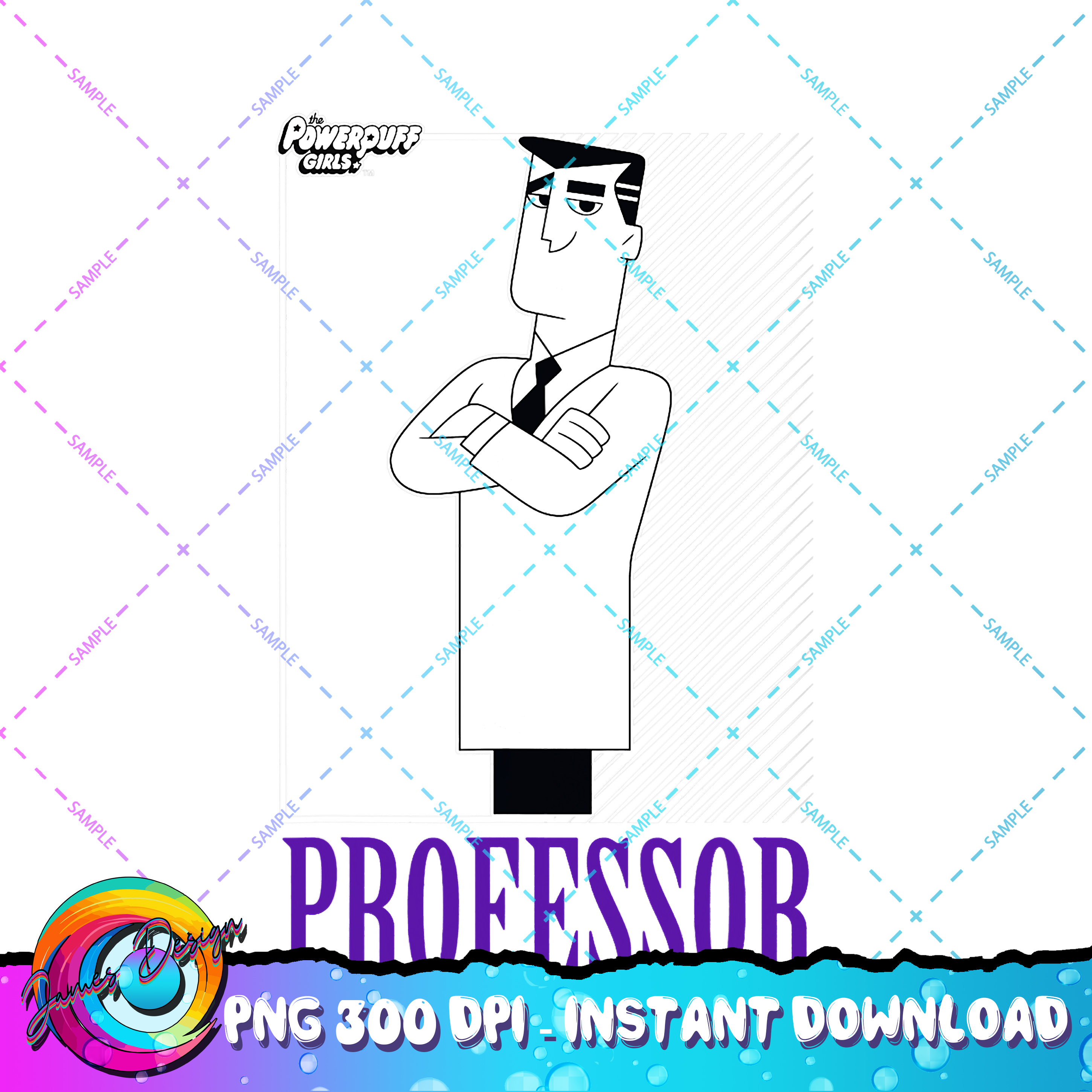 CN The Powerpuff Girls Professor Portrait PNG Download | Inspire Uplift