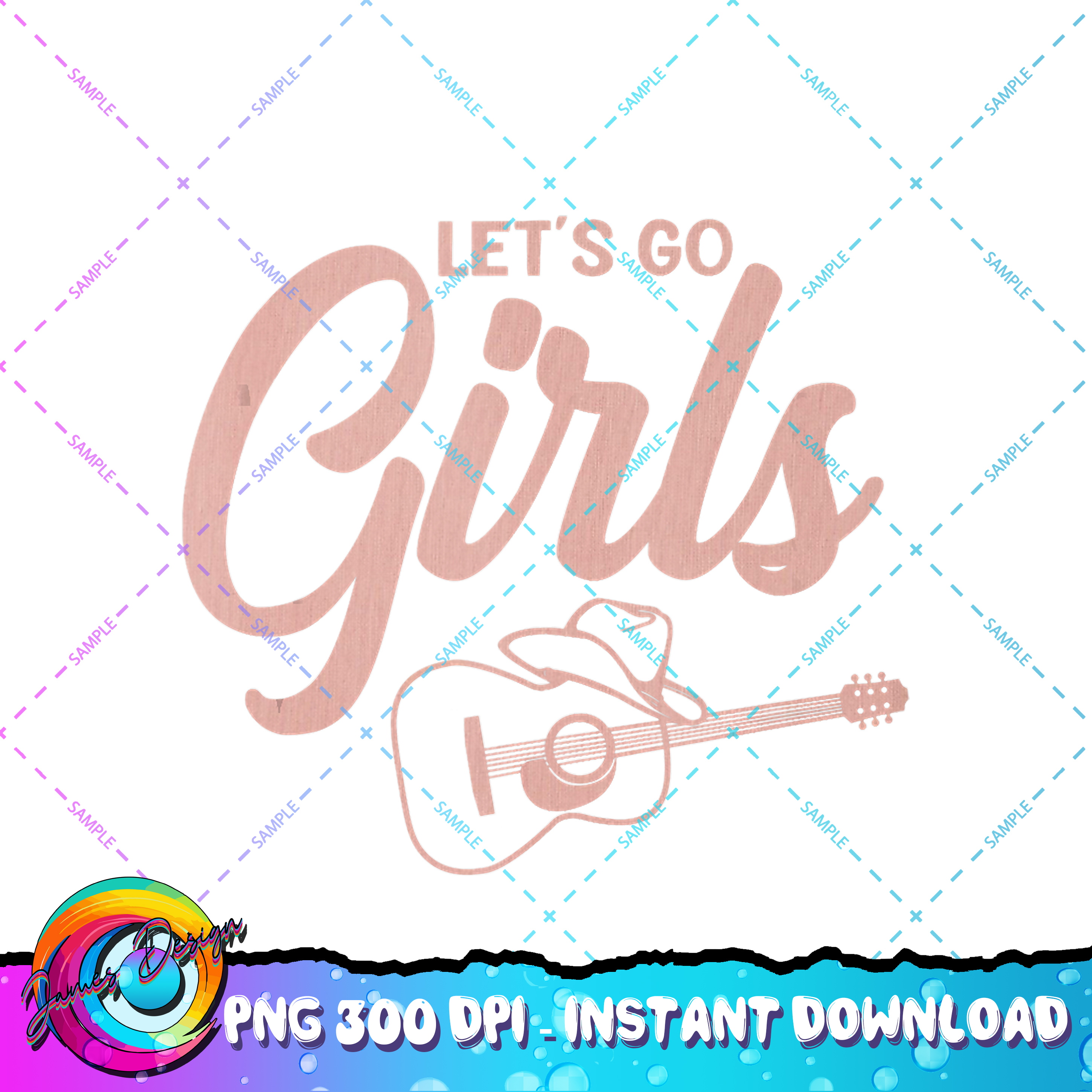 Cowboy Hat Guitar Let s Go Girls Western Cowgirls Tank Top c | Inspire ...