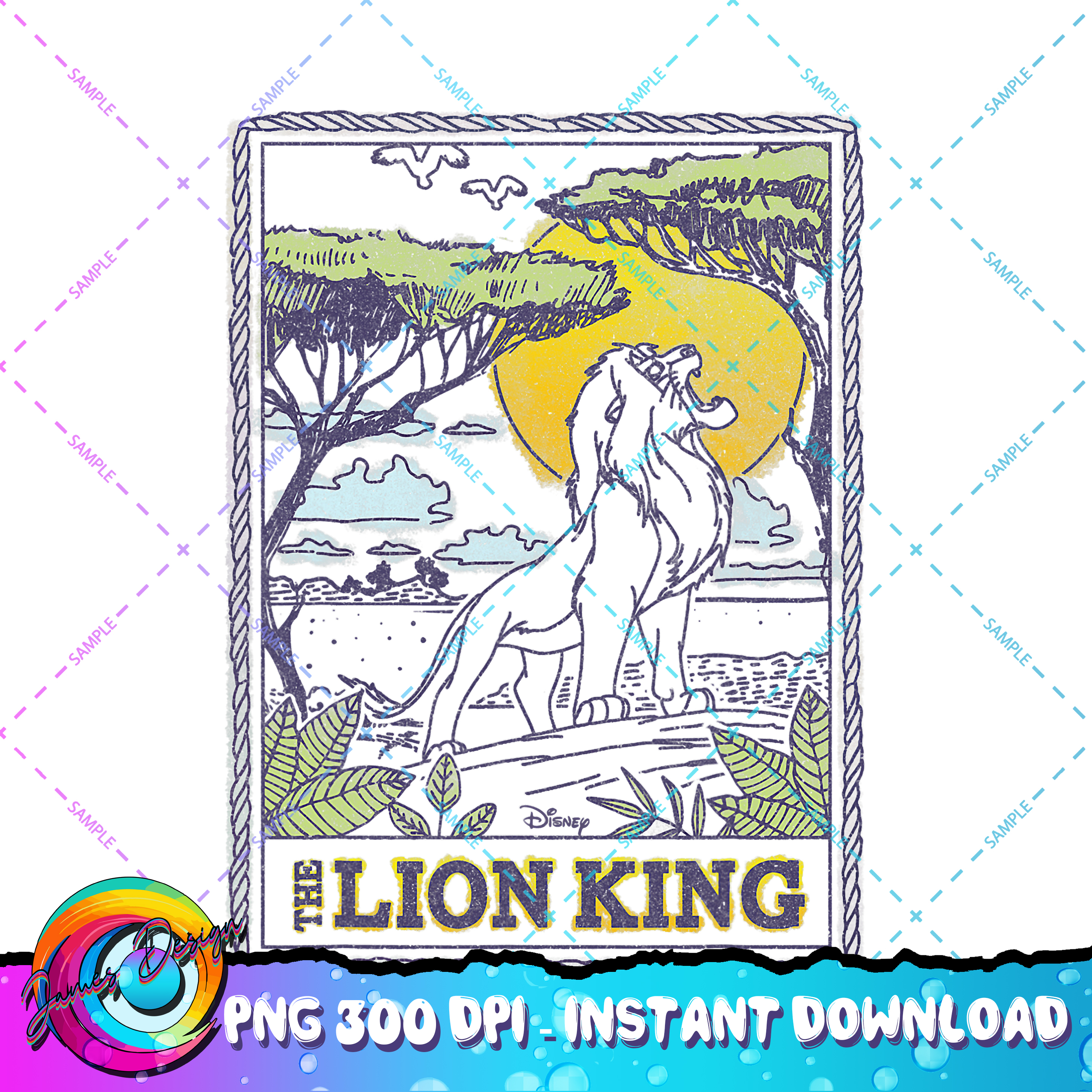 Disney Lion King Simba Pride Rock Poster Style PNG Download | Inspire ...