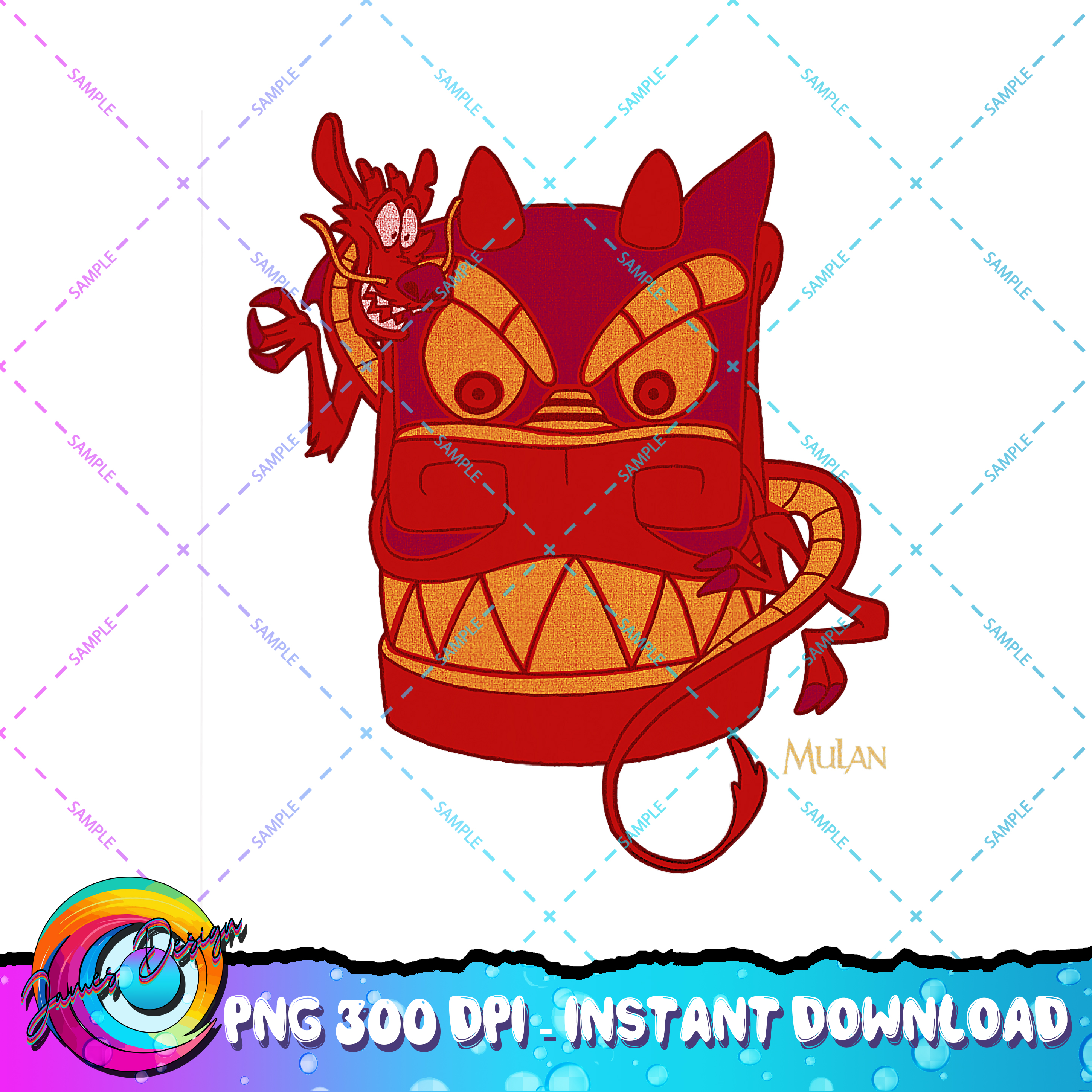 Disney Mulan Mushu Red Stone Dragon Pose Graphic PNG Downloa | Inspire ...