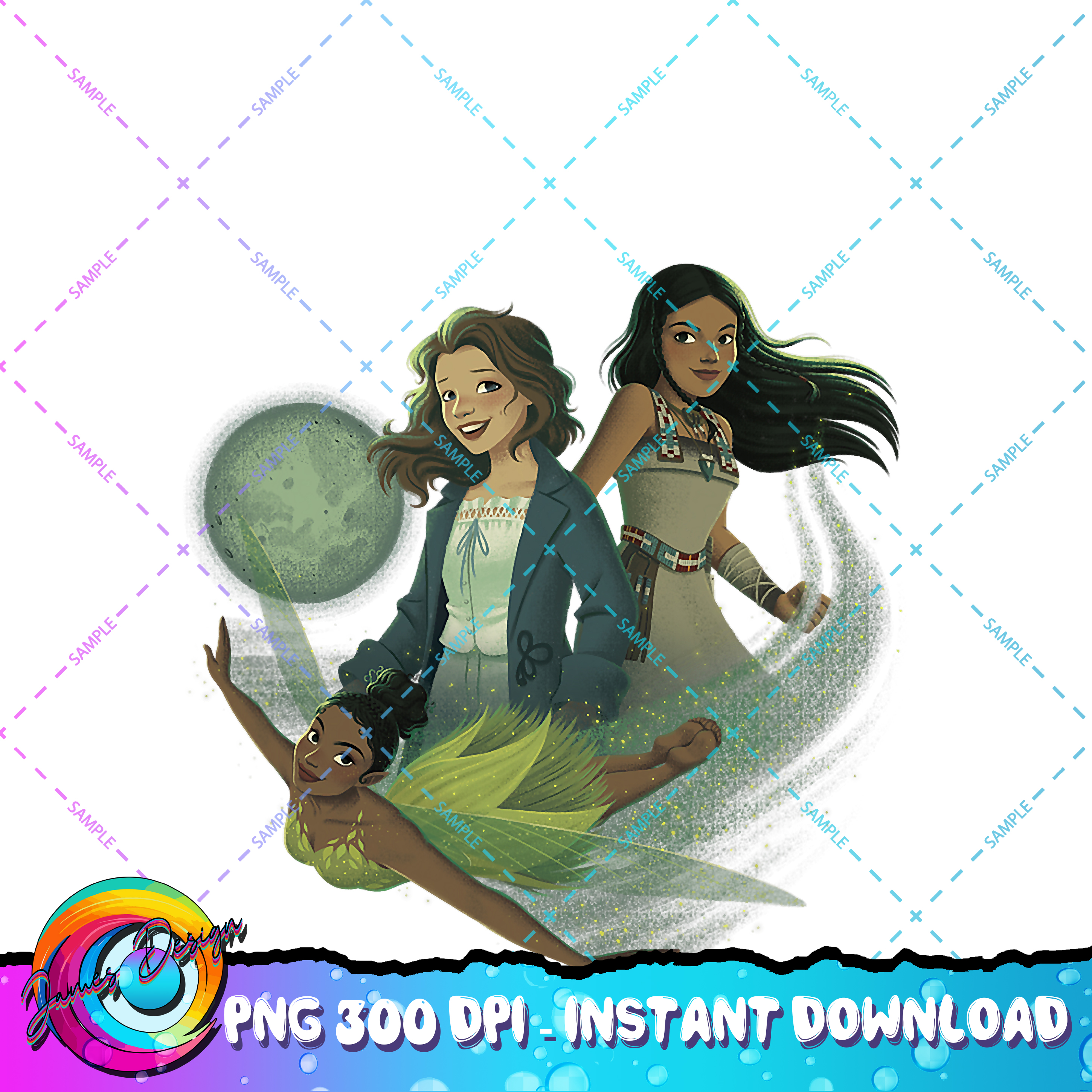 Disney Peter Pan & Wendy Tiger Lily & Tinker Bell Portrait P | Inspire ...