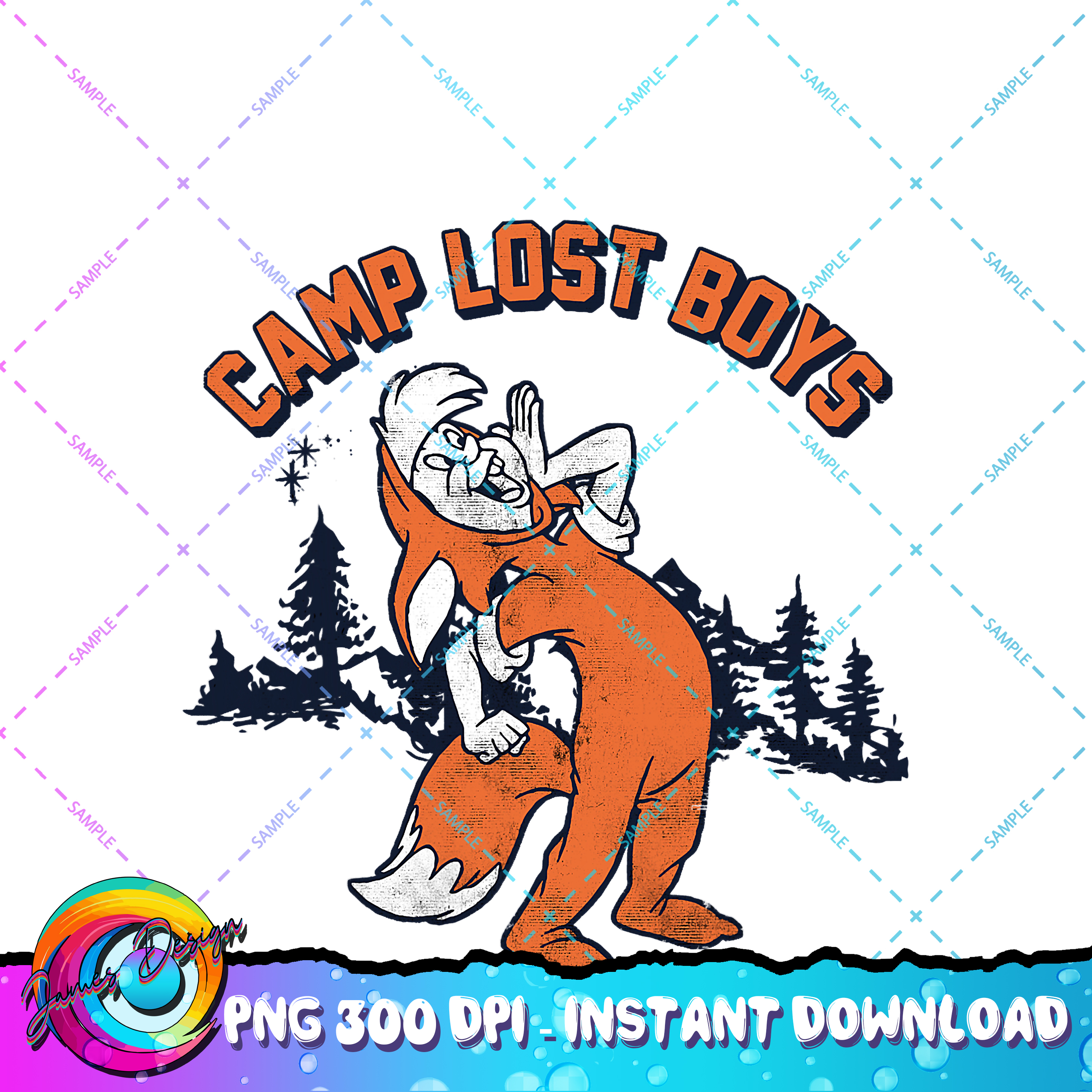 Disney Peter Pan Fox Slightly Camp Lost Boys Graphic PNG Dow | Inspire ...