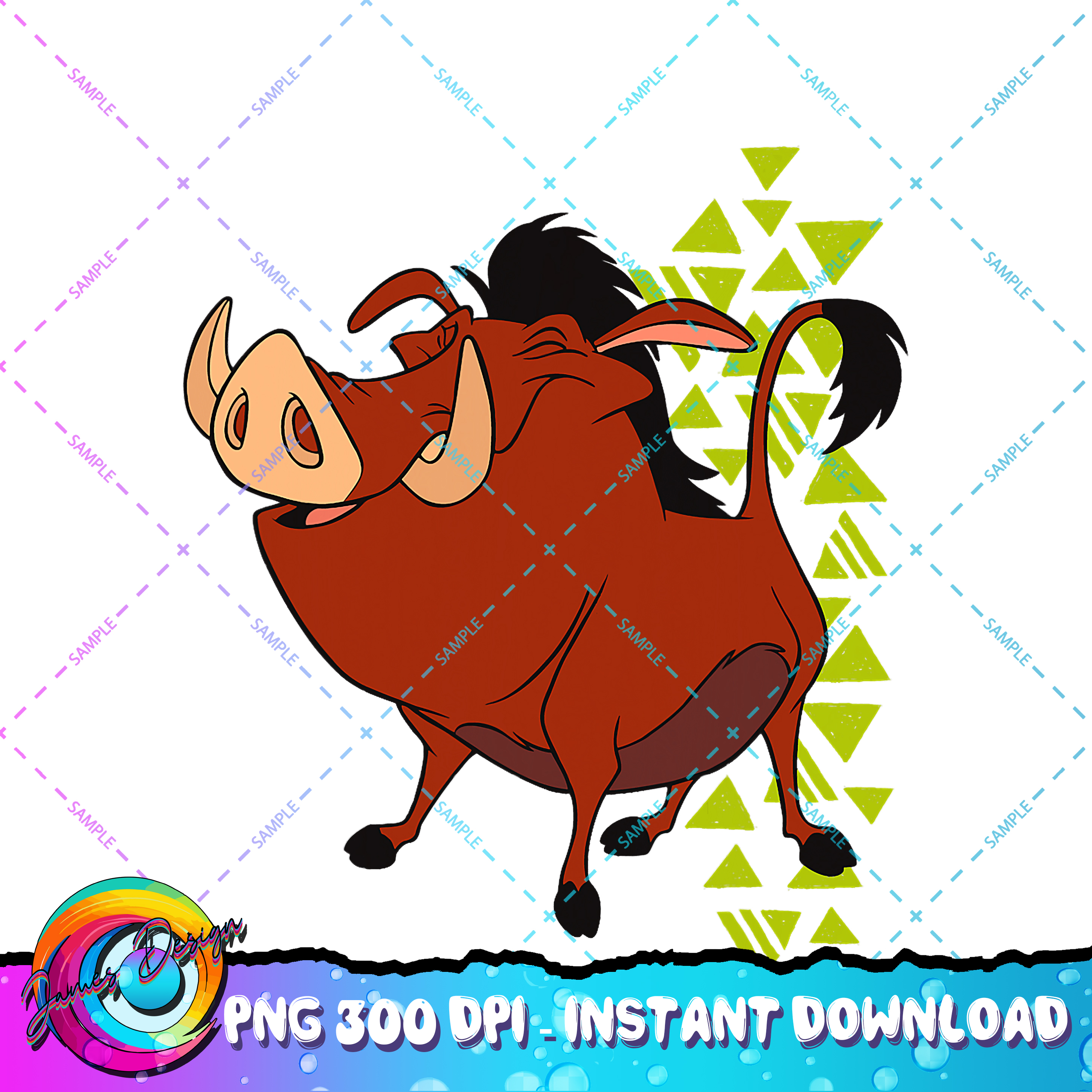 Disney The Lion King Pumbaa Happy 90s Retro PNG Download PNG | Inspire ...