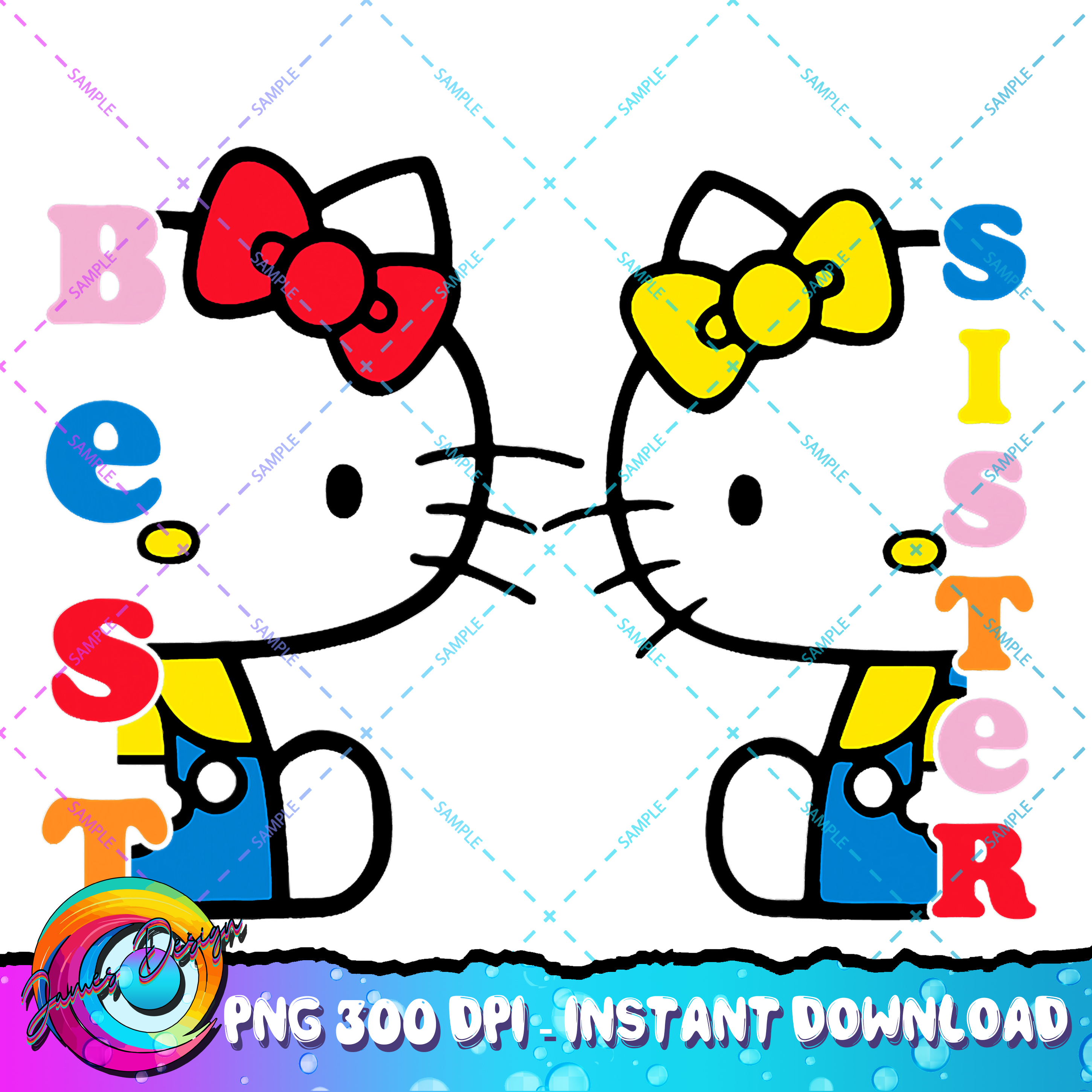 Hello Kitty and Mimmy Best Sister PNG Download copy | Inspire Uplift