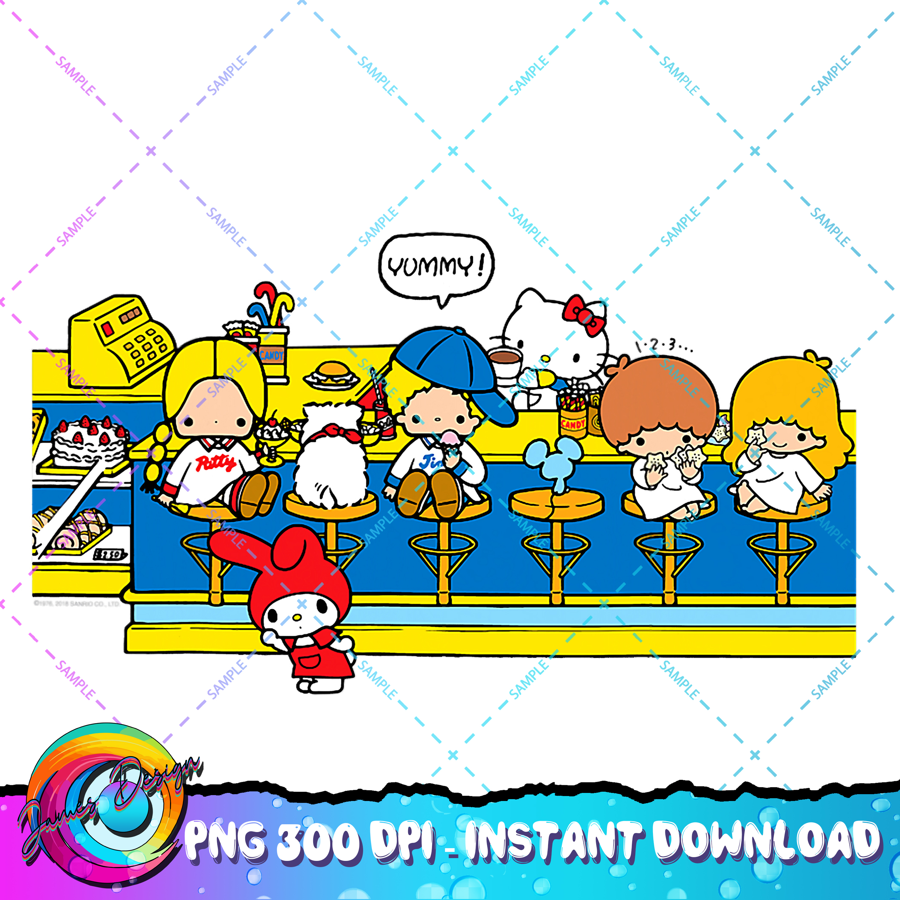 Hello Kitty and Sanrio Characters Diner PNG Download copy | Inspire Uplift