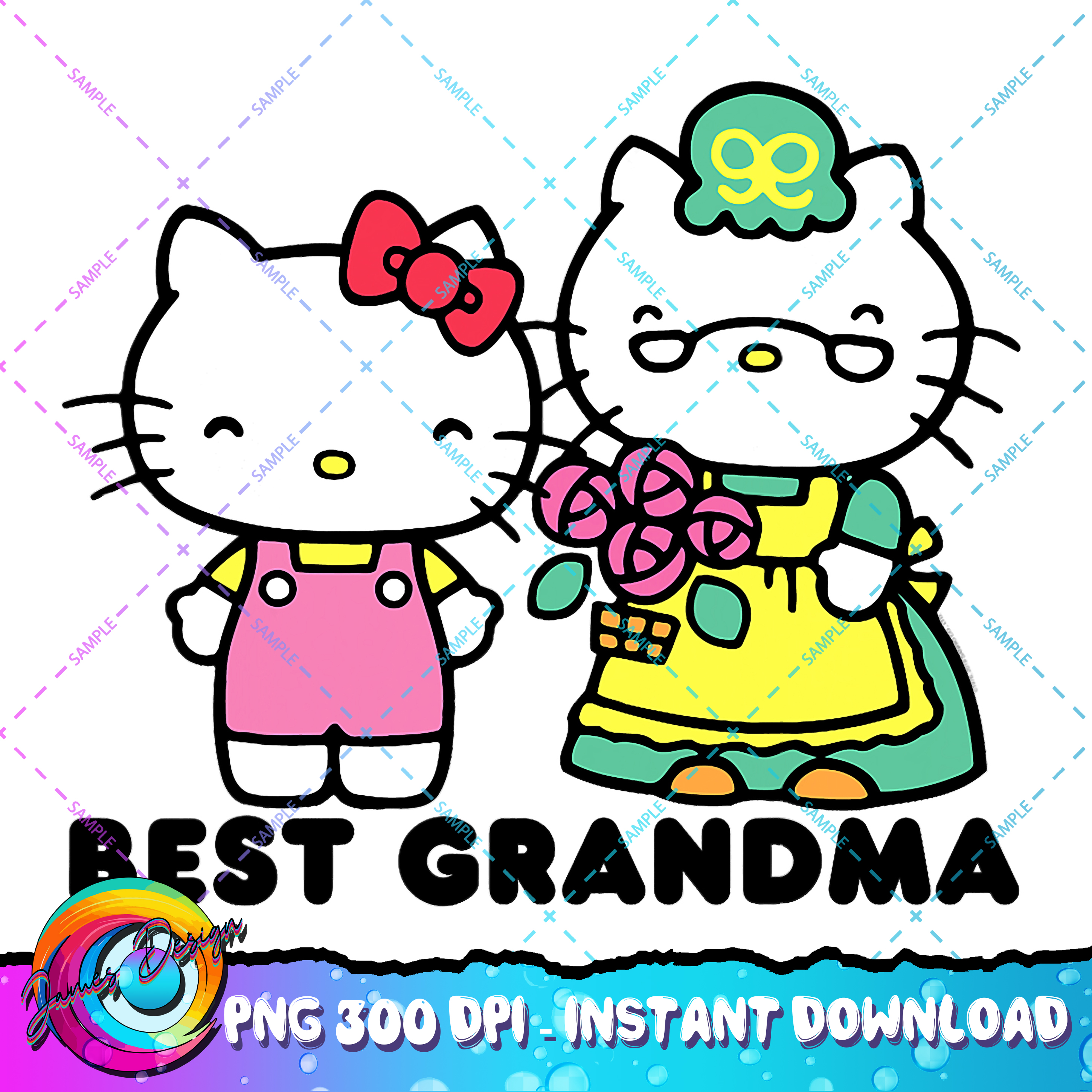 Hello Kitty Best Grandma PNG Download copy | Inspire Uplift