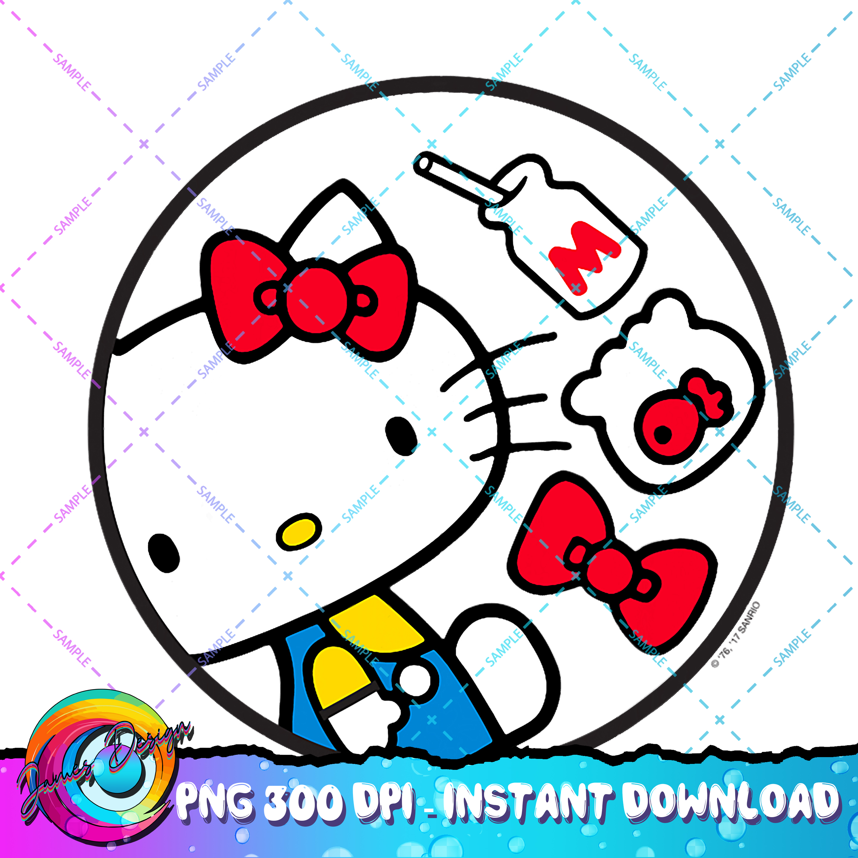 Hello Kitty Retro Circle PNG Download copy | Inspire Uplift