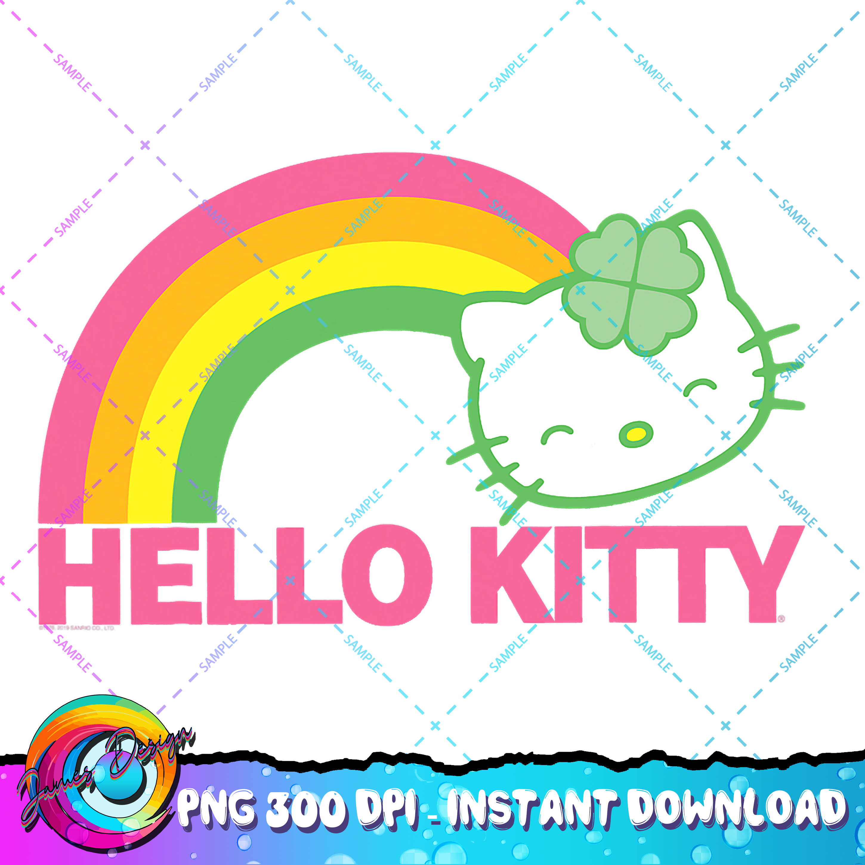 Hello Kitty St. Patrick s Rainbow PNG Download copy | Inspire Uplift