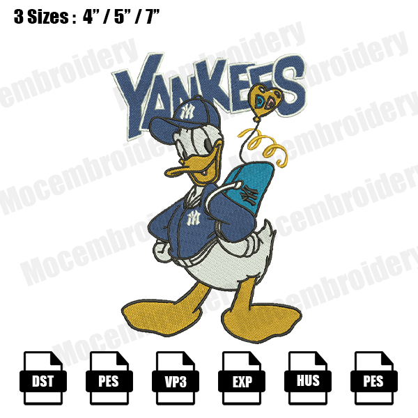 Yankees Donald Embroidery Designs, New York Yankees Embroide | Inspire ...