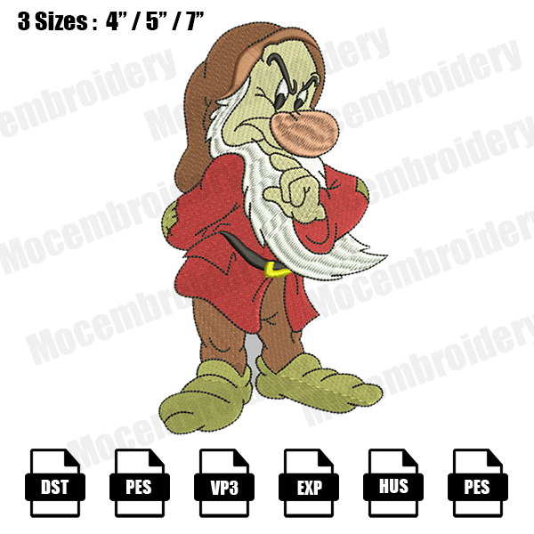 Disney Grumpy Dwarf Cartoon Embroidery Design,Cartoon Embroi - Inspire ...