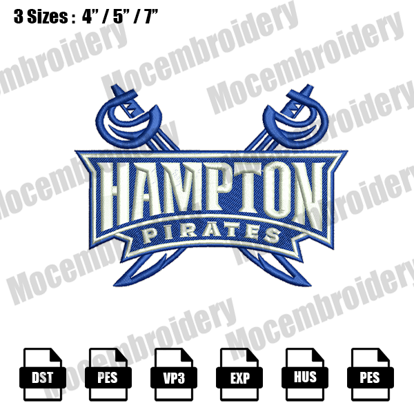 Hampton Pirates Logos Embroidery Design, NCAA Logo Embroider - Inspire ...