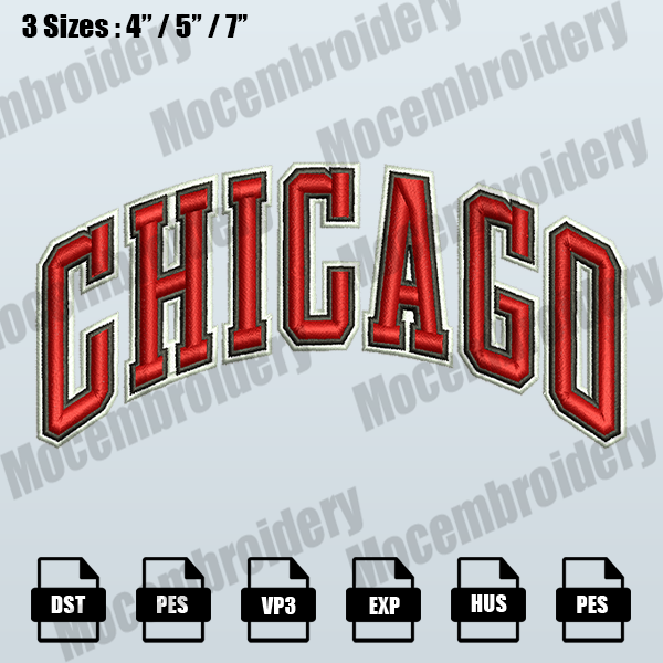 Chicago Bulls Logo Embroidery Design, NBA Teams Embroidery D | Inspire ...
