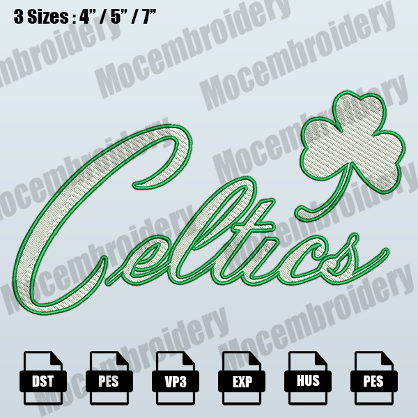 Boston Celtics Logo Embroidery Design, NBA Teams Embroidery - Inspire ...