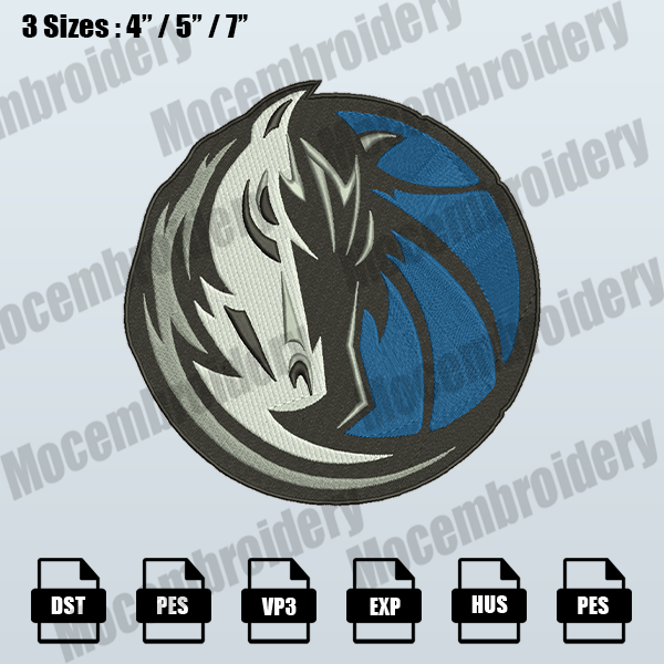 Dallas Mavericks Logo Embroidery Design, NBA Teams Embroider - Inspire ...