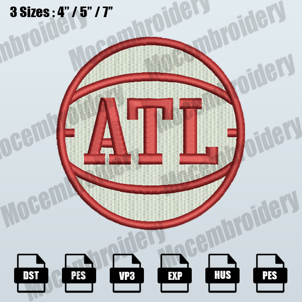 Atlanta Hawks Logo Embroidery Design, NBA Teams Embroidery D | Inspire ...