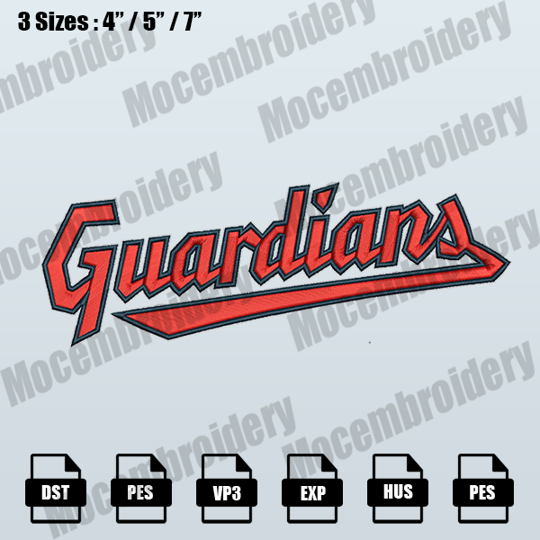 Cleveland Guardians Wordmark Logos Embroidery Designs, MLB L | Inspire ...