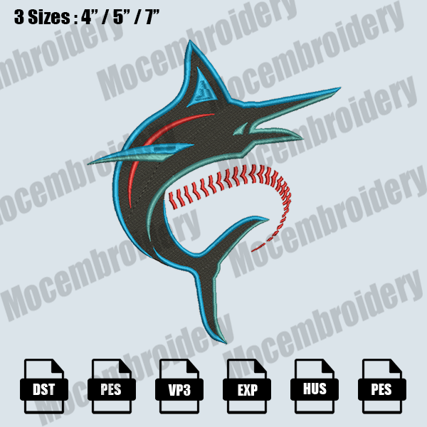 Miami Marlins Alternate Logo Embroidery Designs, MLB Logo Em - Inspire ...