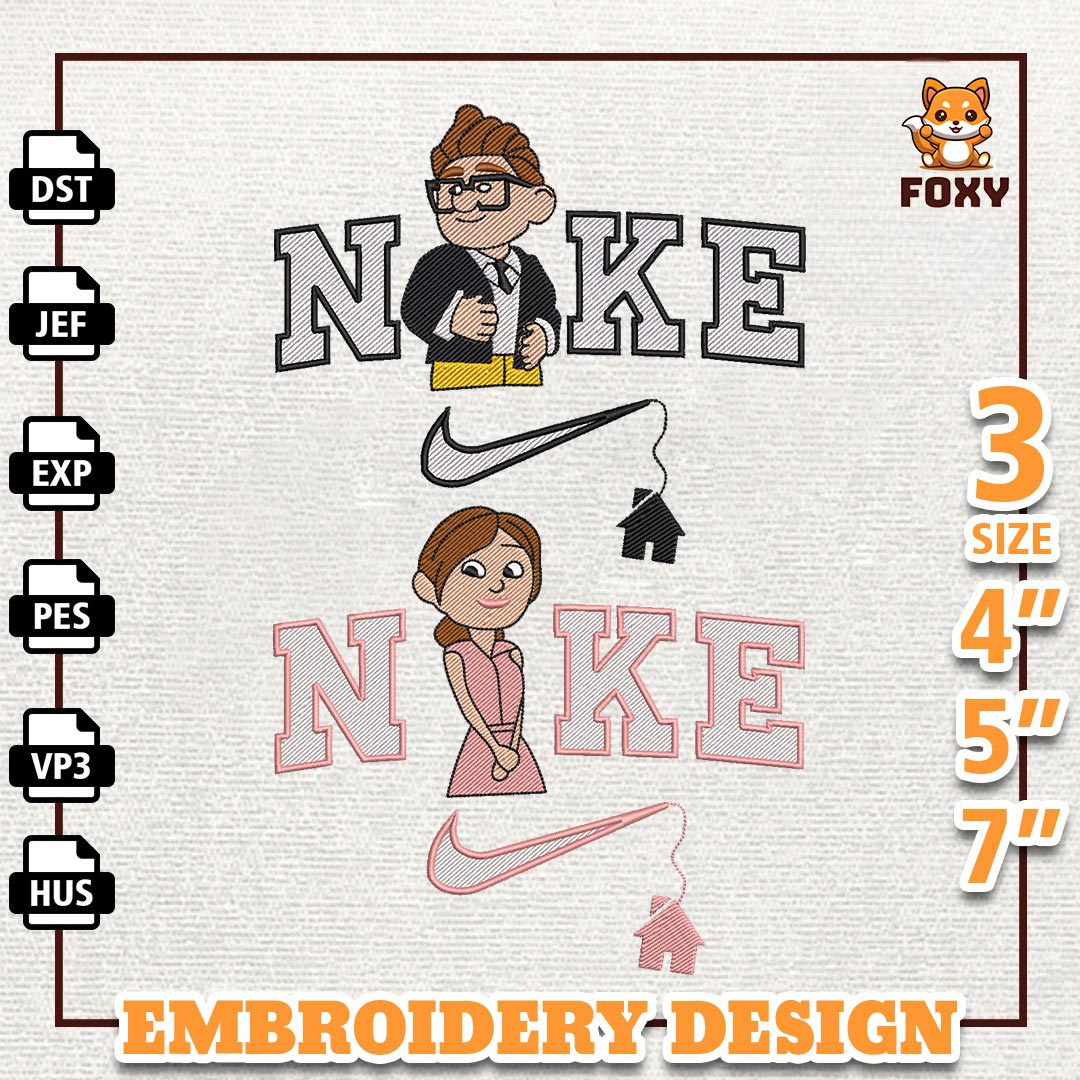 Nike Couple Carl And Ellie Embroidery Design, Up Movie Coupl - Inspire ...