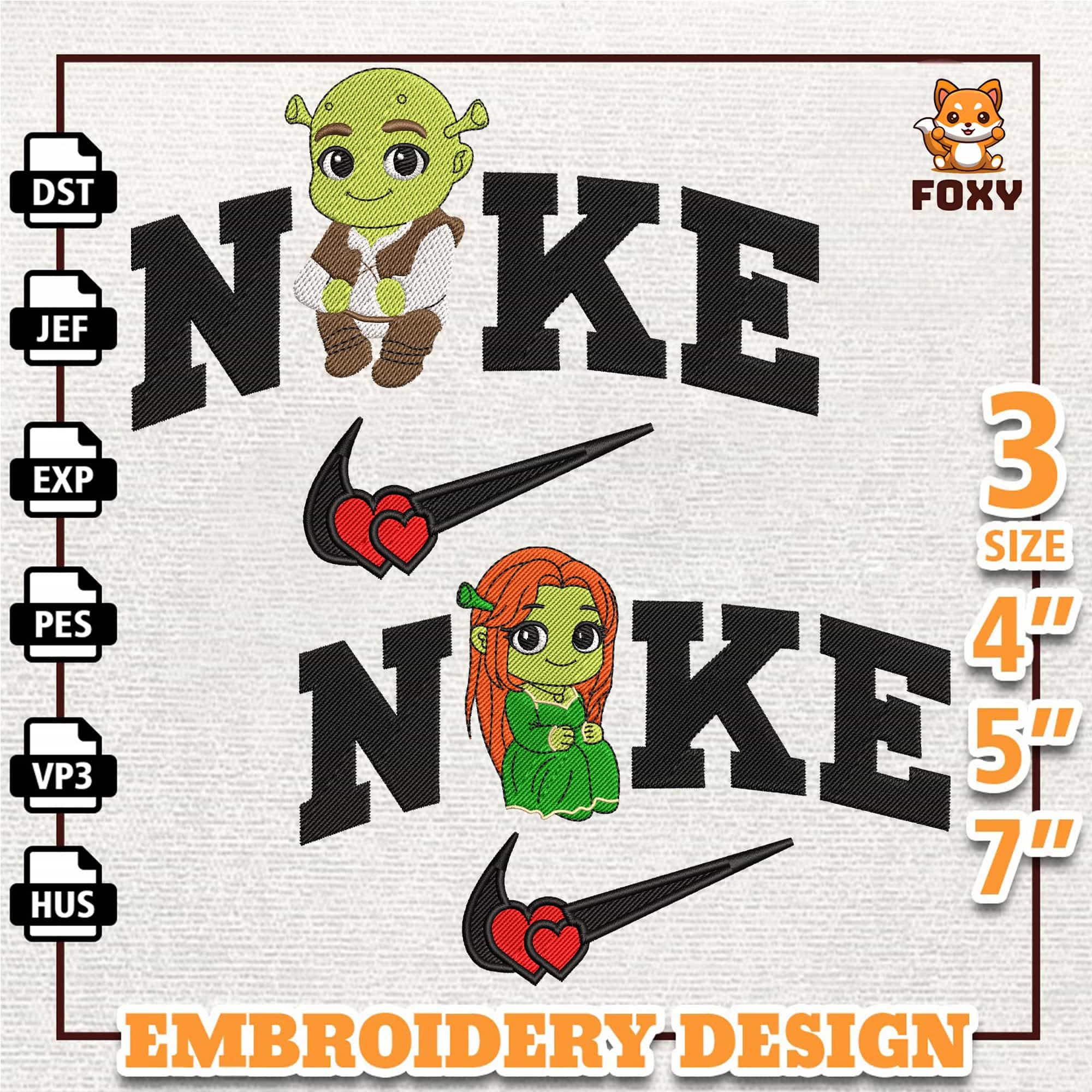 Nike Princess And Prince Embroidery Design, Sharks Couple Ni | Inspire ...