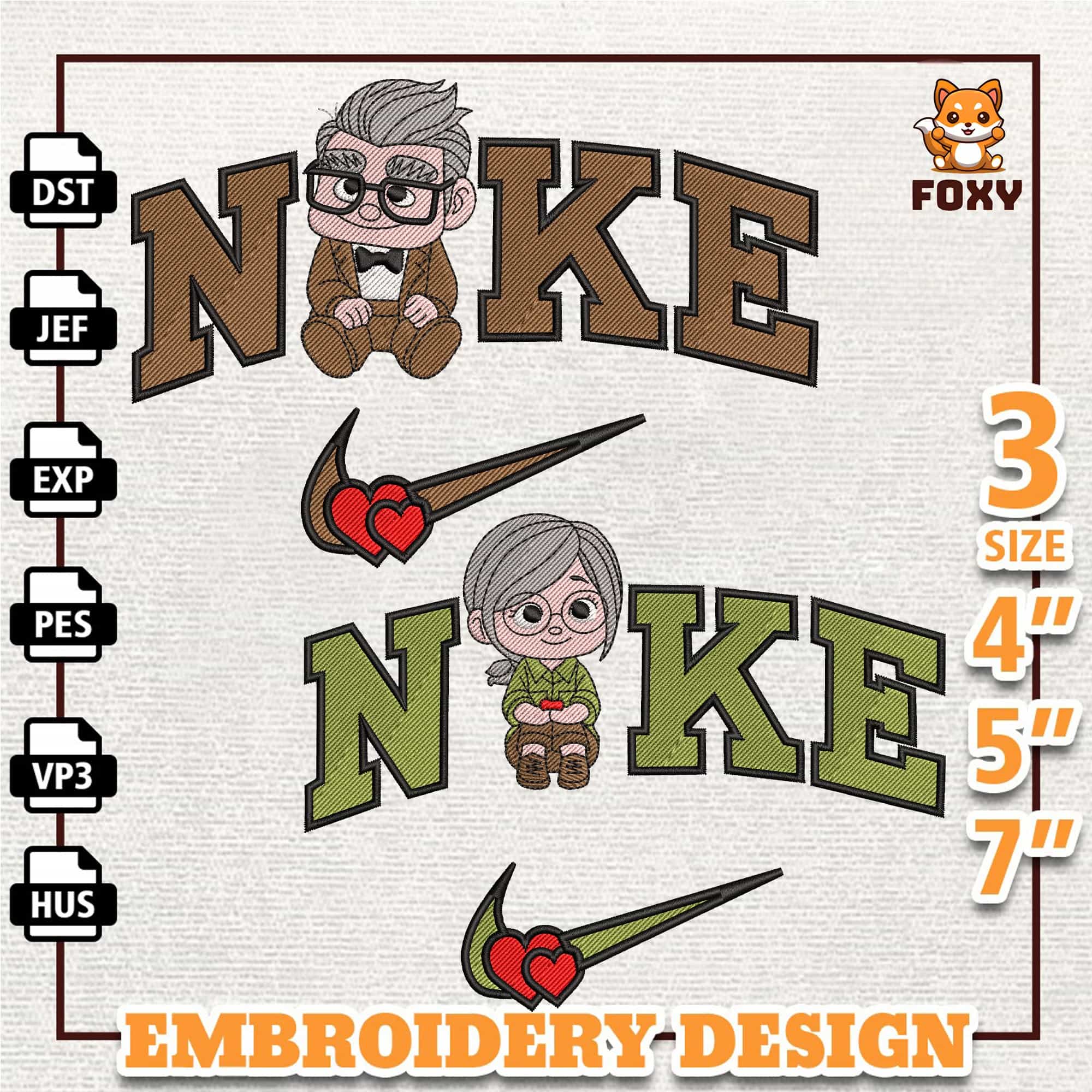 Nike Couple Carl And Ellie Embroidery Design, Up Movie Coupl - Inspire ...