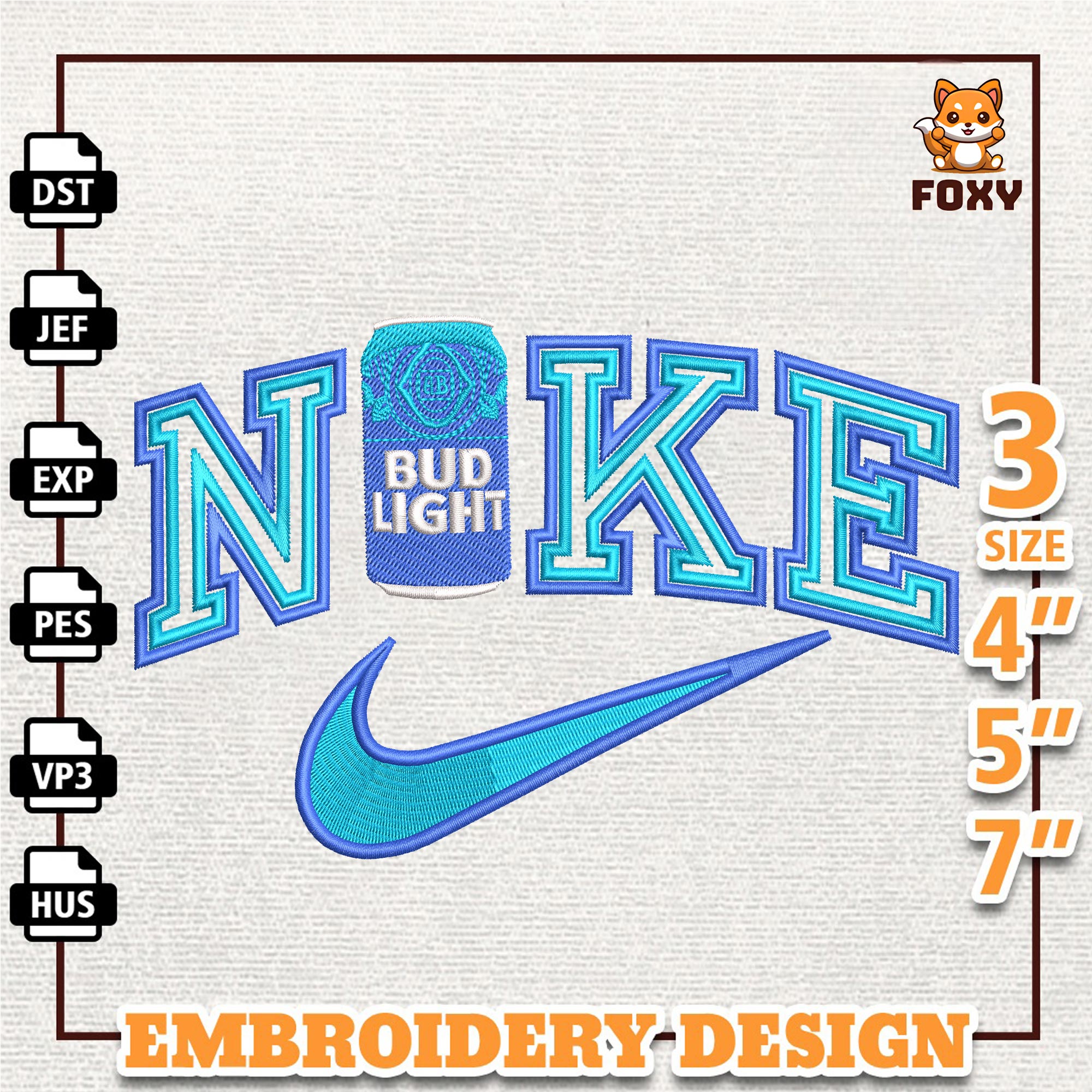 Nike Bud Light Beer Embroidery Design, Bud Light Beer Nike E - Inspire ...