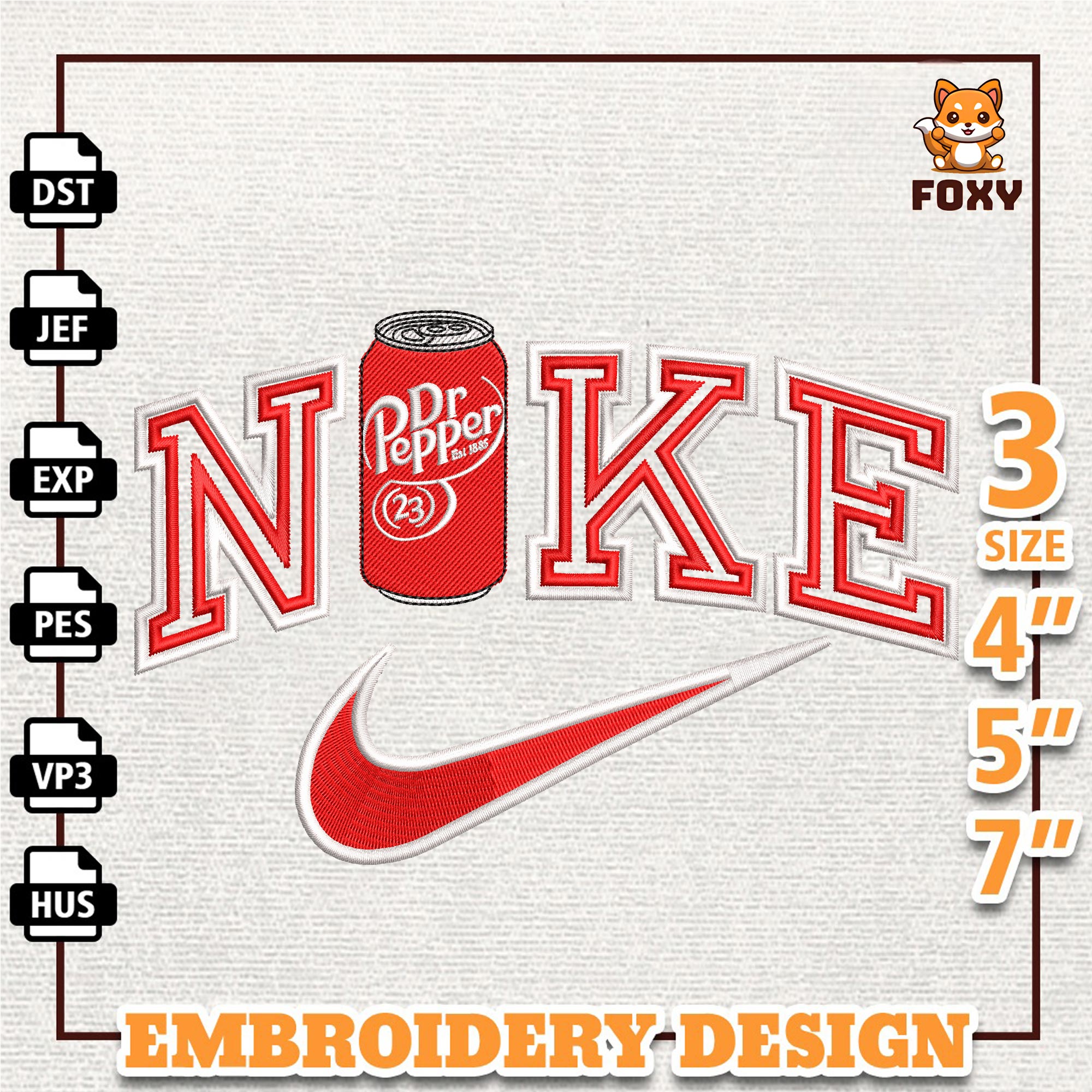 Nike Dr. Pepper Embroidery Design, Dr. Pepper Nike Embroider | Inspire ...