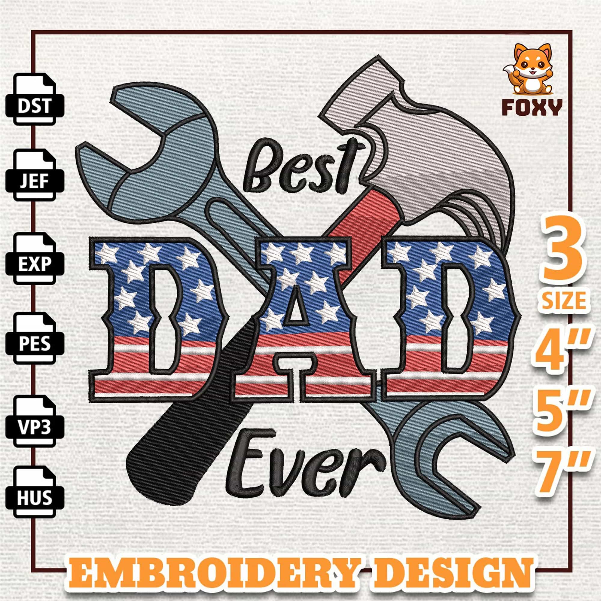Best Dad Ever Embroidery Design, Father Day Embroidery Desig - Inspire ...