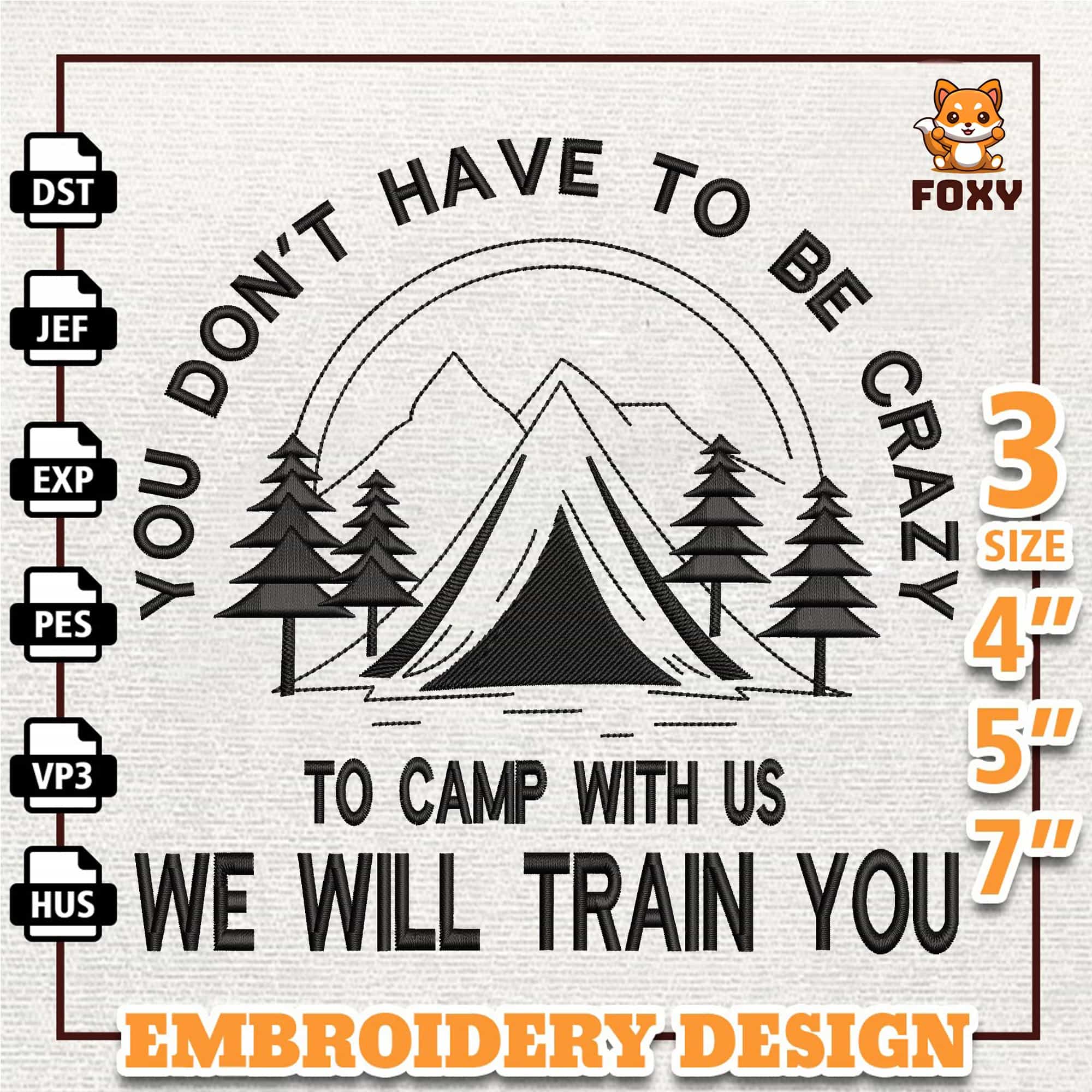 Crazy Camping Embroidery Design, Camping Summer Embroidery D - Inspire ...