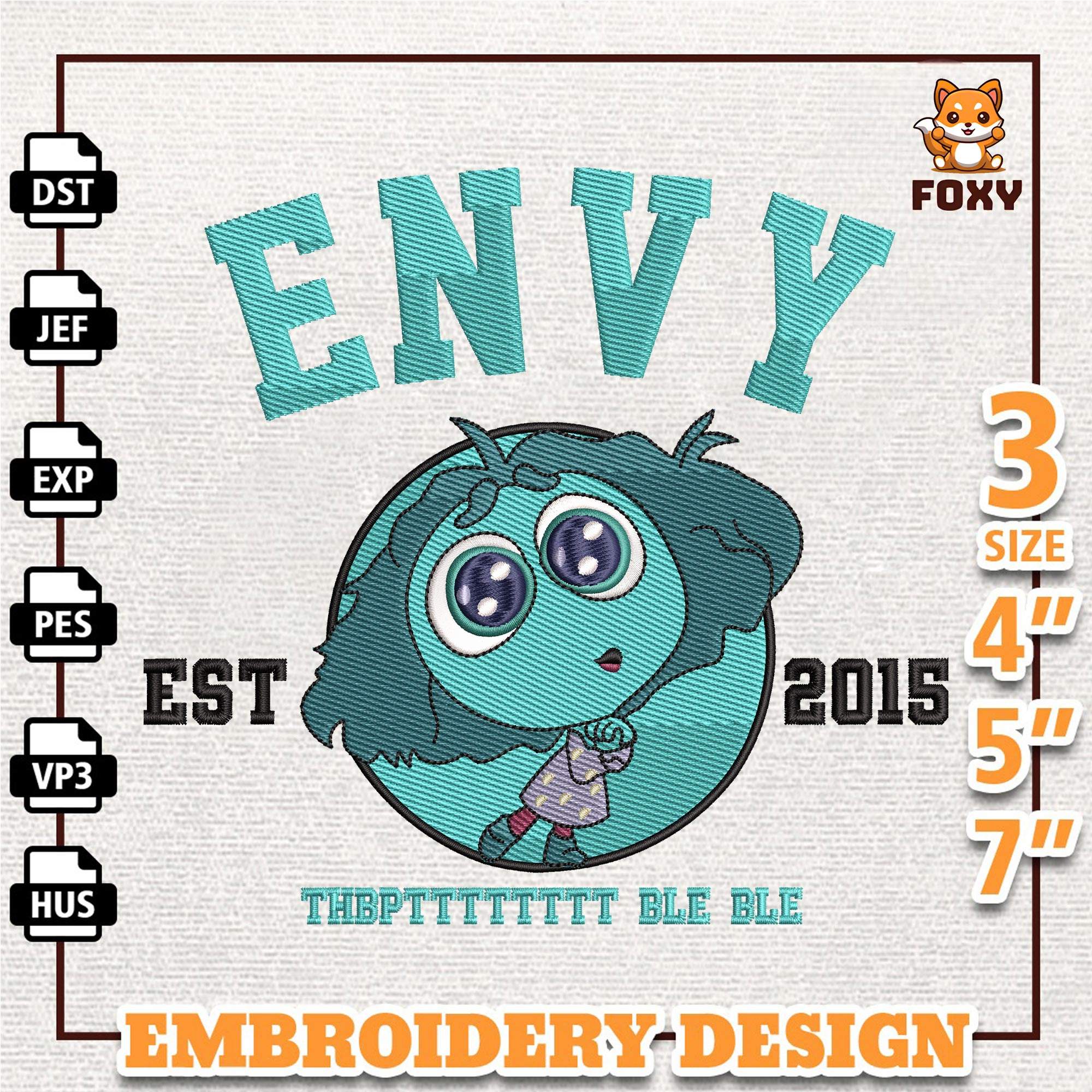 Inside Out 2 Embroidery Design, Envy Embroidery Design, Toda - Inspire ...