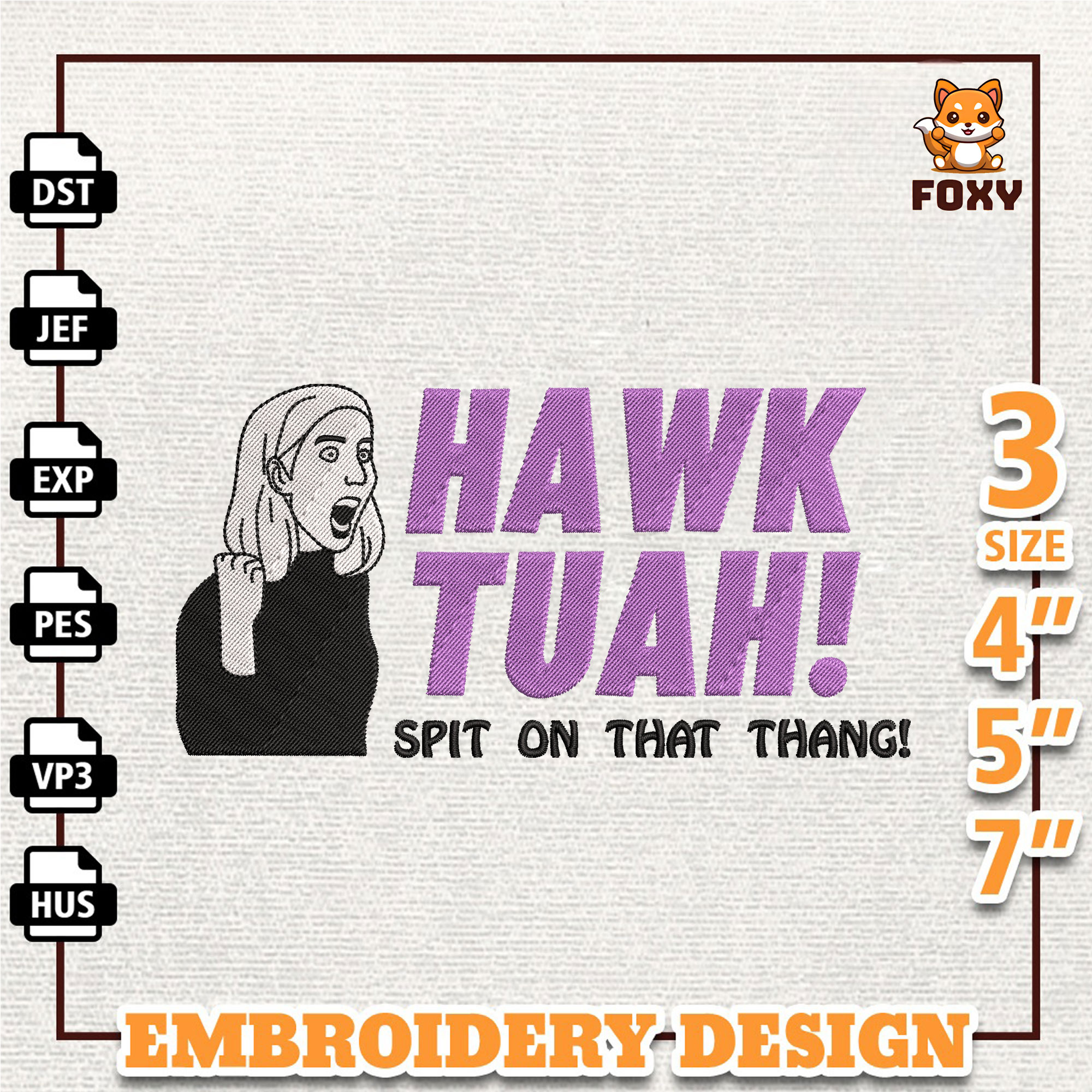 Hawk Tuah USA Embroidery Design, Spit On That Thing Embroide - Inspire ...