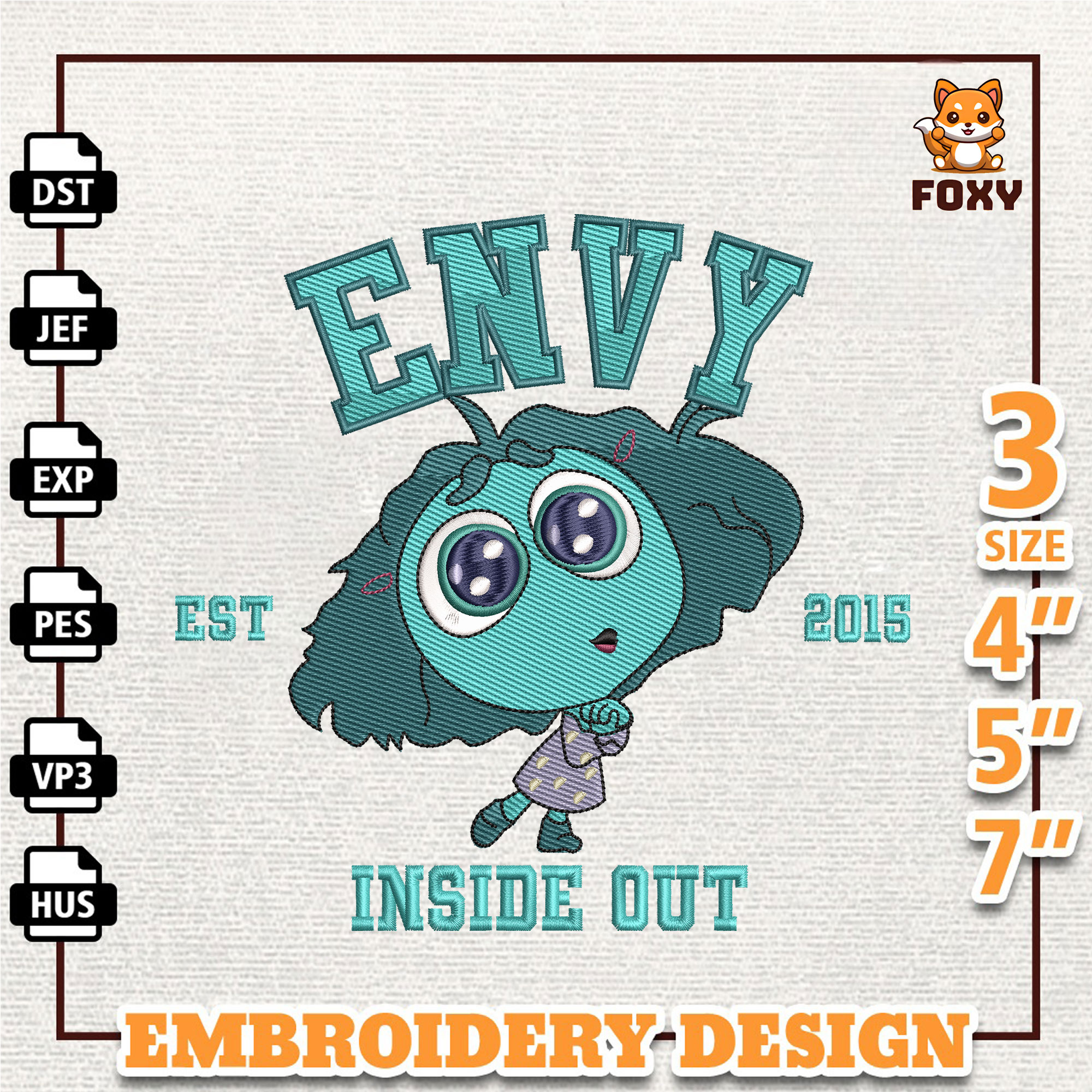 Inside Out 2 Embroidery Design, Envy Embroidery Design, Toda - Inspire ...