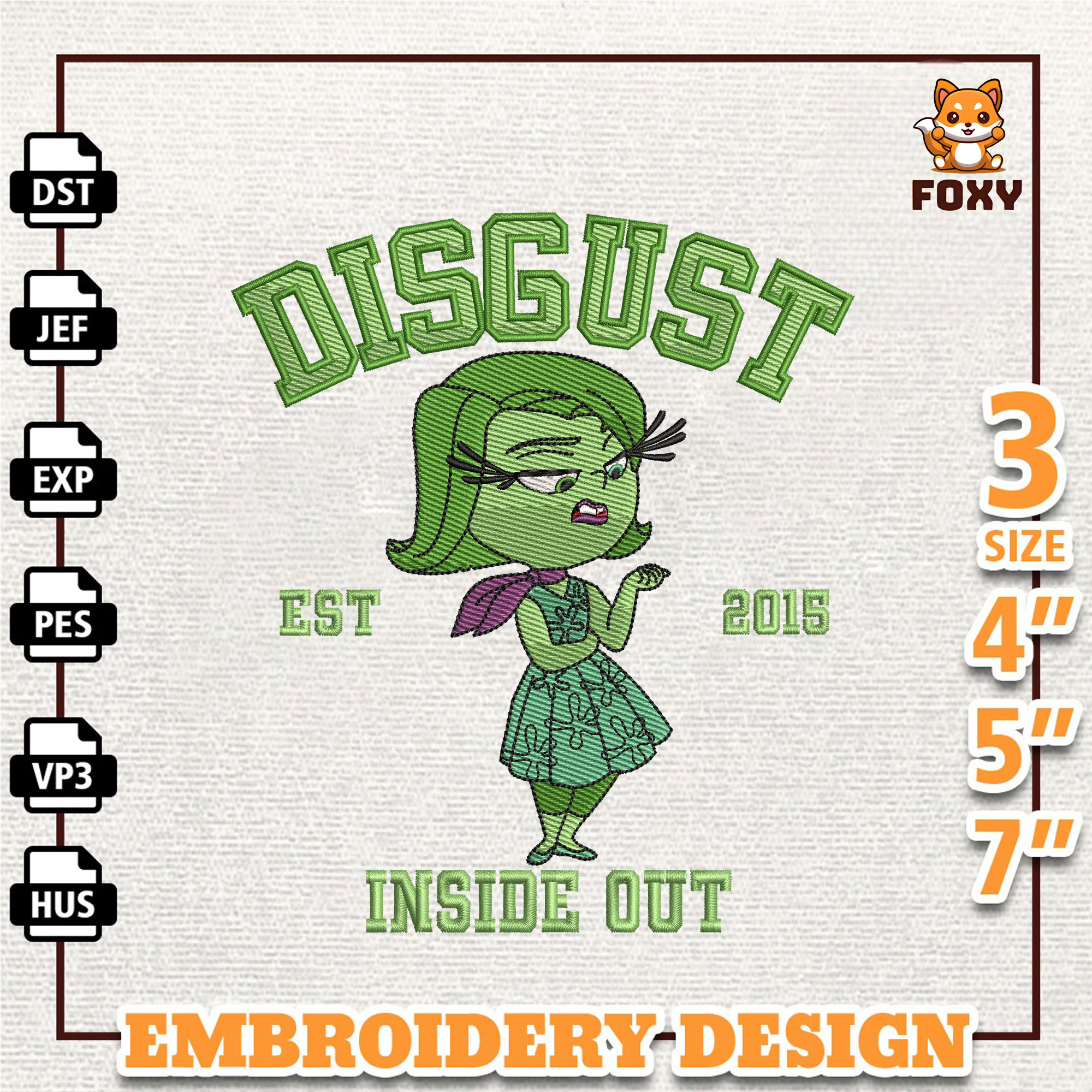 Inside Out 2 Embroidery Design, Anger Embroidery Design, Tod - Inspire ...