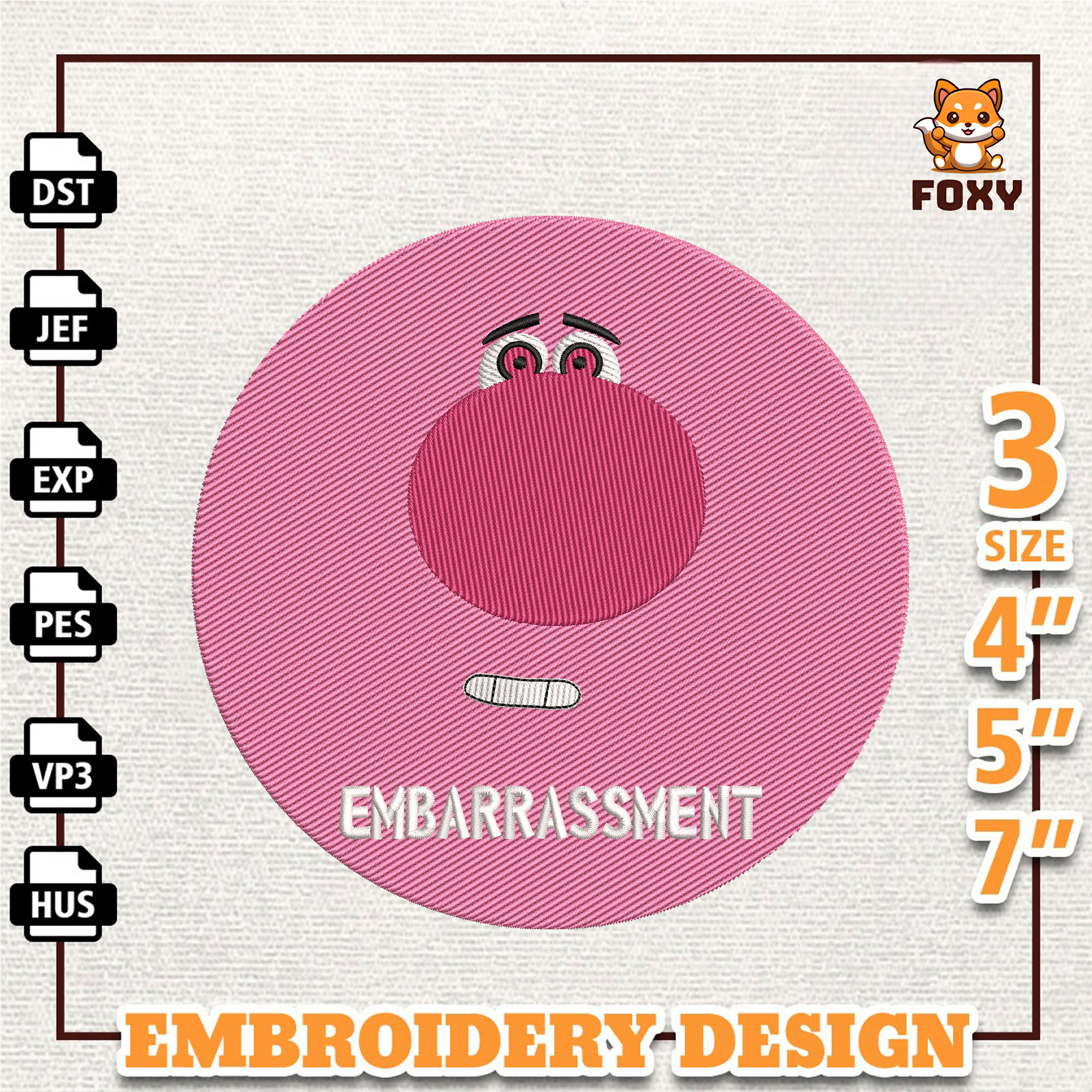 Inside Out 2 Embroidery Design, Embarrassment Embroidery Des | Inspire ...