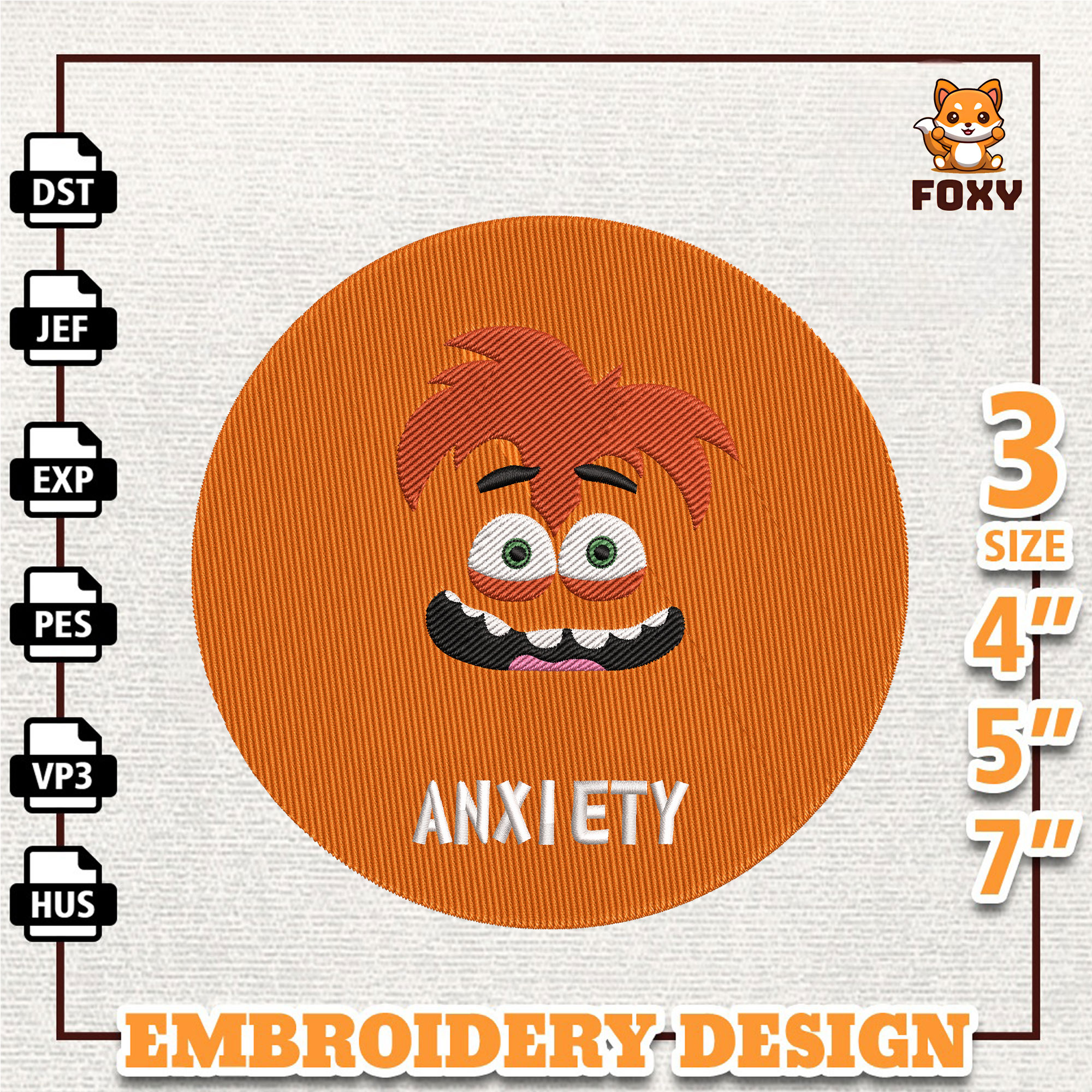 Inside Out 2 Embroidery Design, Anxiety Embroidery Design, T - Inspire ...