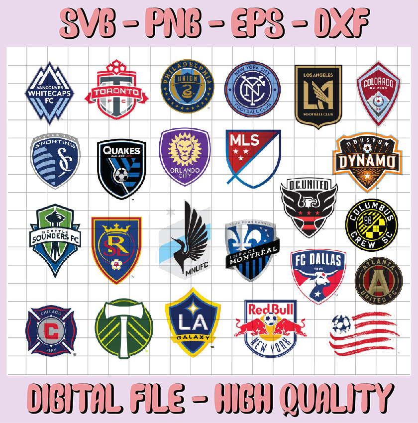 MLS Soccer League Logo SVG Bundle Vector Printable Logo Cut | Inspire ...