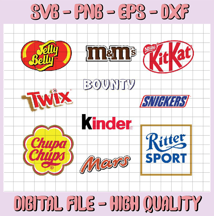 Candy Brands Logos Svg, Chocolate Labels Clipart, Sweet Bran - Inspire ...