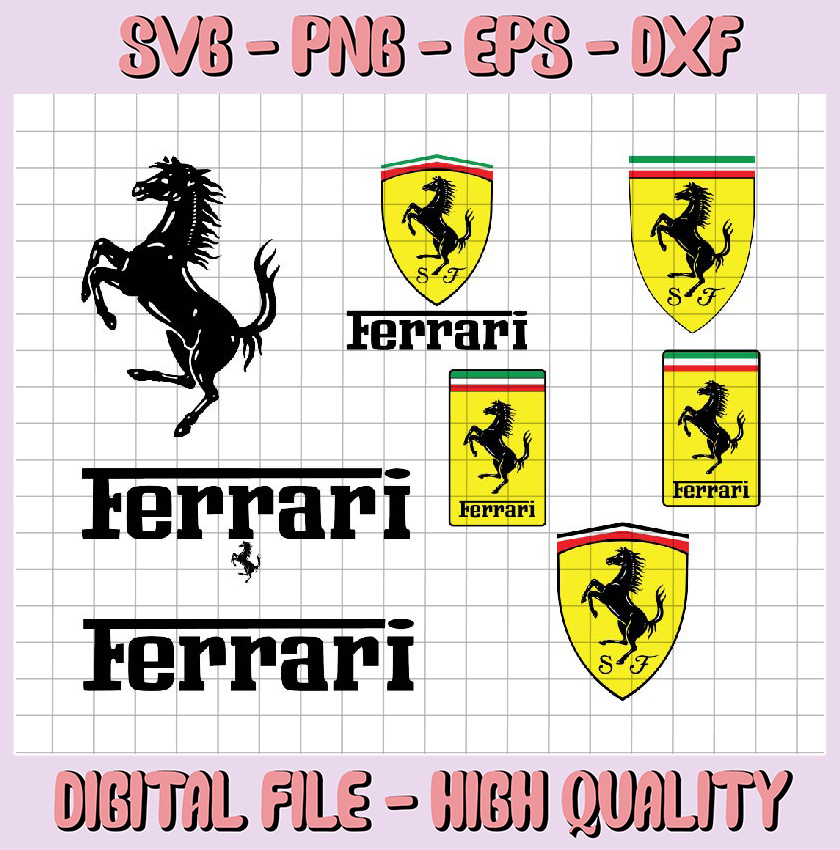 Ferrari vector svg, eps, dxf, png high res, jpg, pdf, webp C | Inspire ...