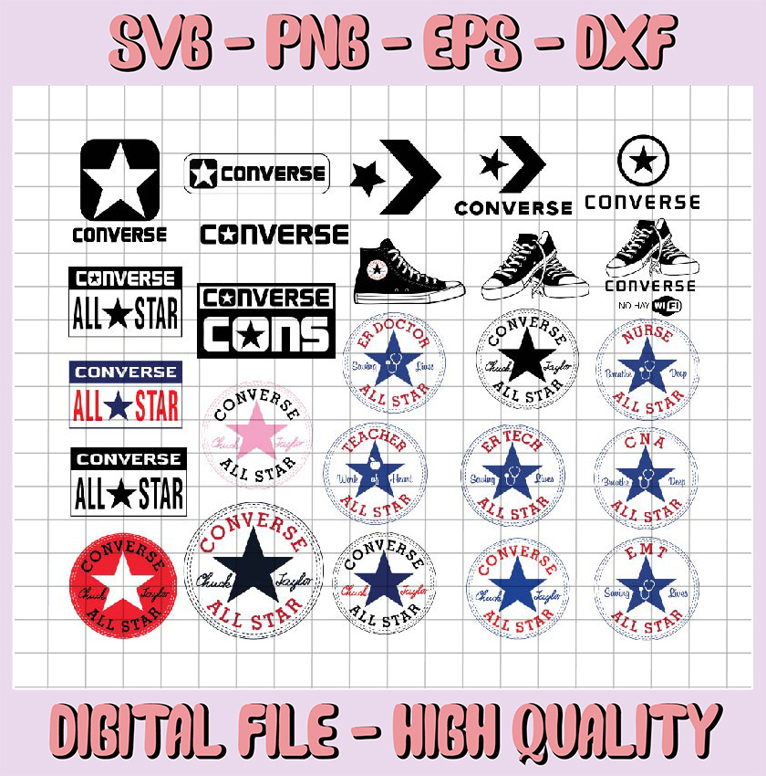 26 Files Converse Logo svg, Chucks svg, Sneaker svg, Convers - Inspire ...
