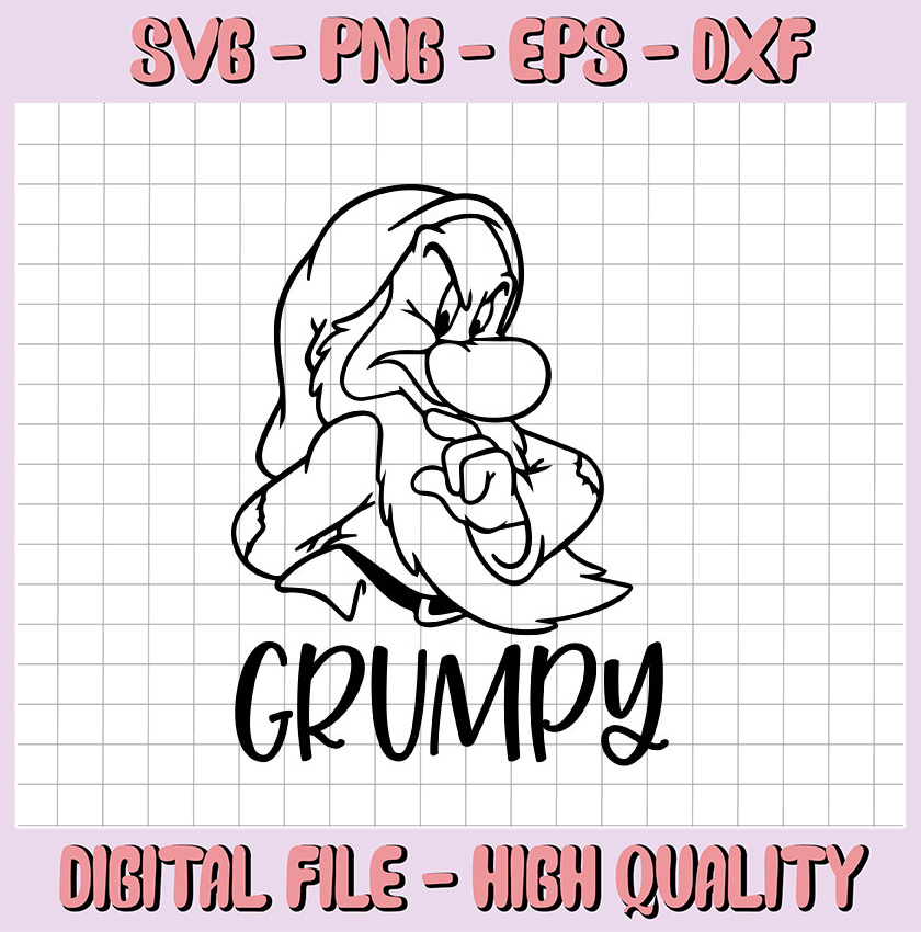 Dwarf Grumpy svg, png, dxf, Star wars svg, Cartoon svg, Disn | Inspire ...
