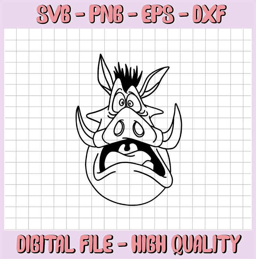 Funny Pumba face svg, Lion King svg, Lion King cut file, Pum | Inspire ...