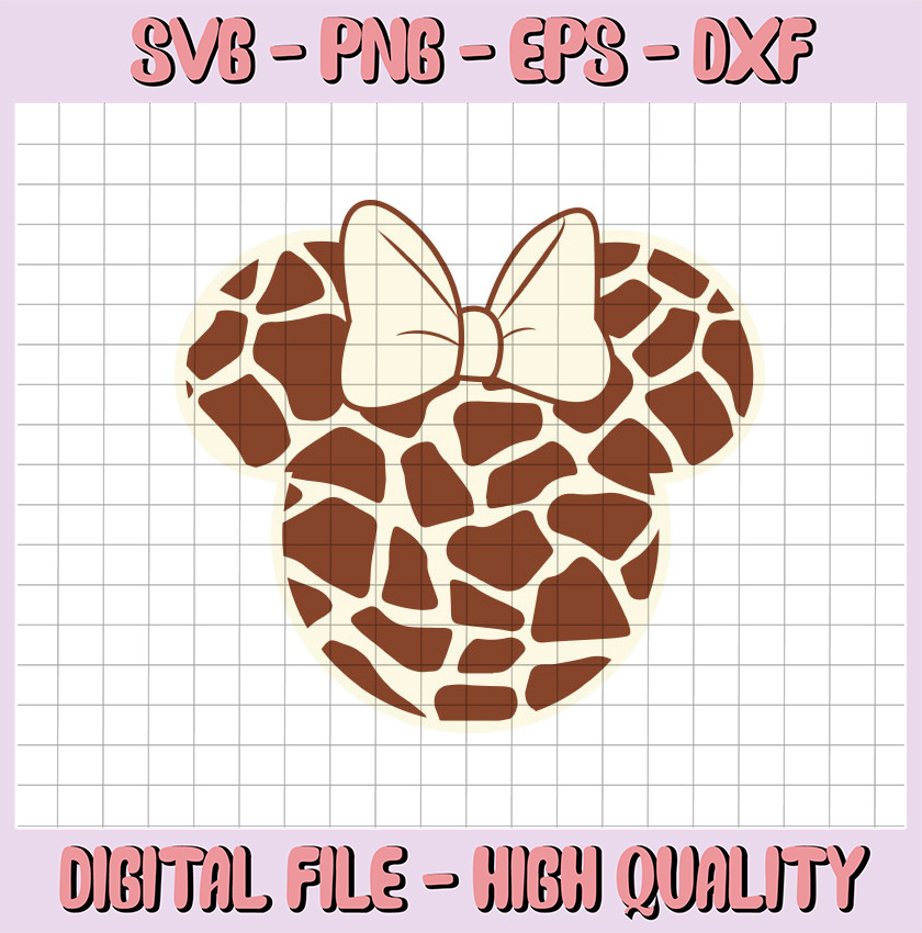 Minnie Giraffe SVG, Giraffe Mickey and Minnie Head SVG, dxf, | Inspire ...
