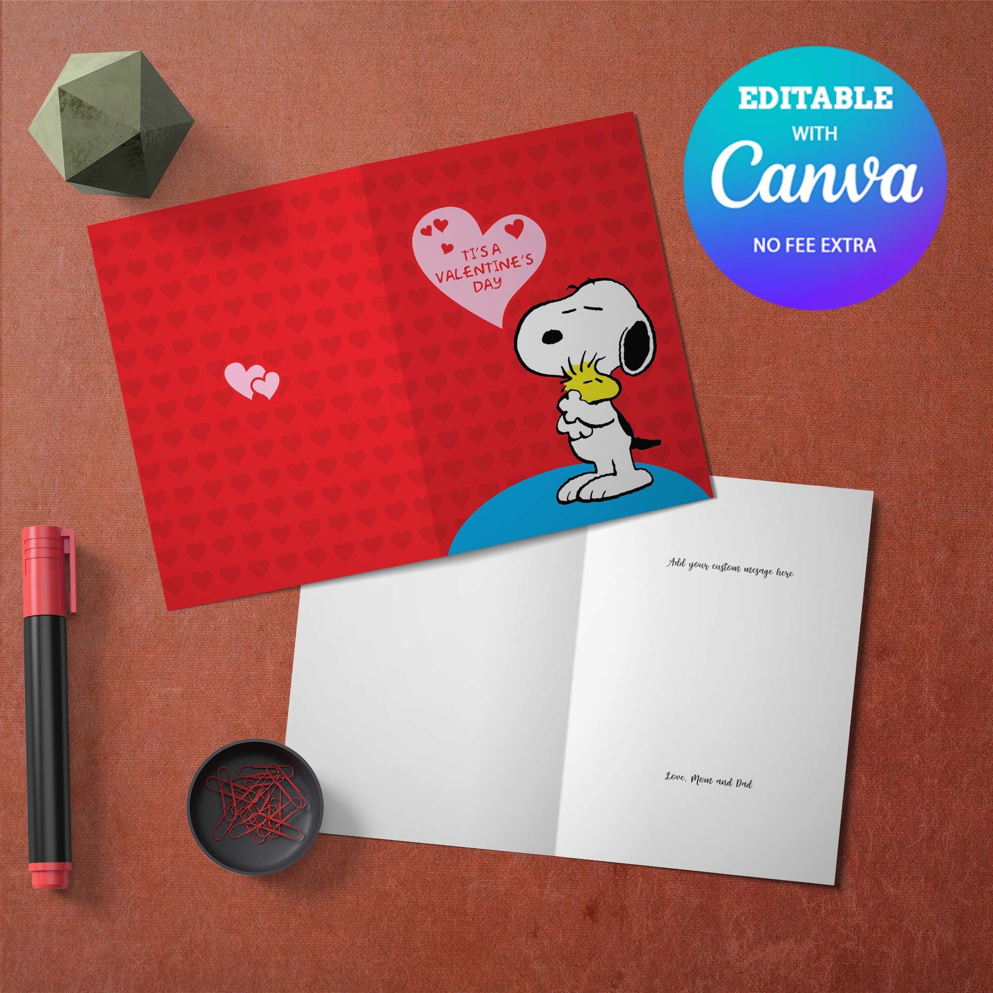Snoopy and Woodstock Valentine's Day Canva Editable and Prin | Inspire ...