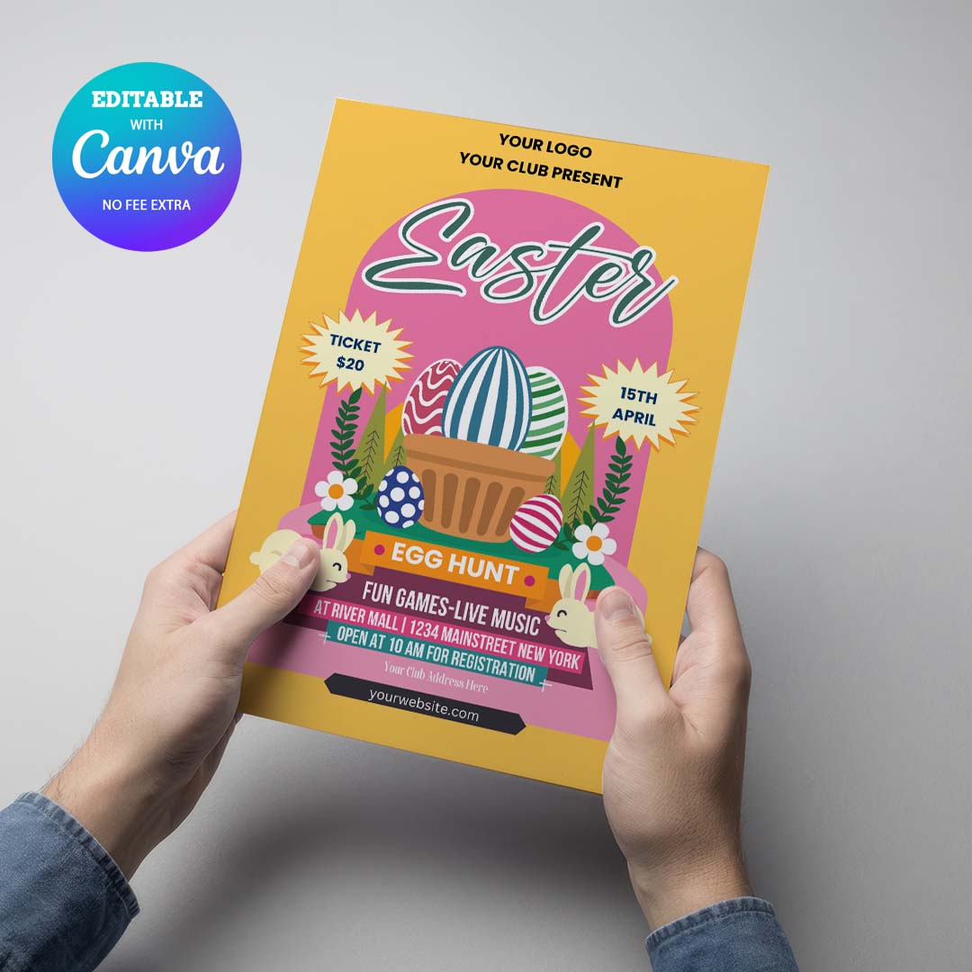 Easter Poster Editable, Egg Hunt Poster, Easter Party Printa - Inspire ...