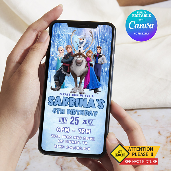 Disney Frozen Birthday Invitation, Princess Elsa E-Invite Bi | Inspire ...