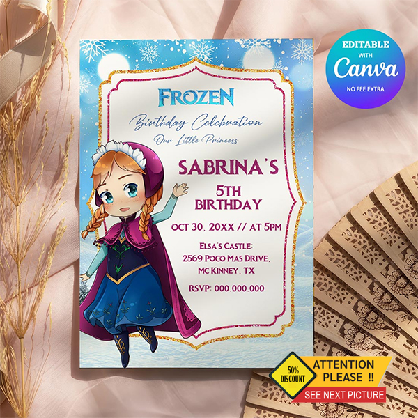 Personalization Frozen Birthday Invitation, Anna Frozen Birt | Inspire ...