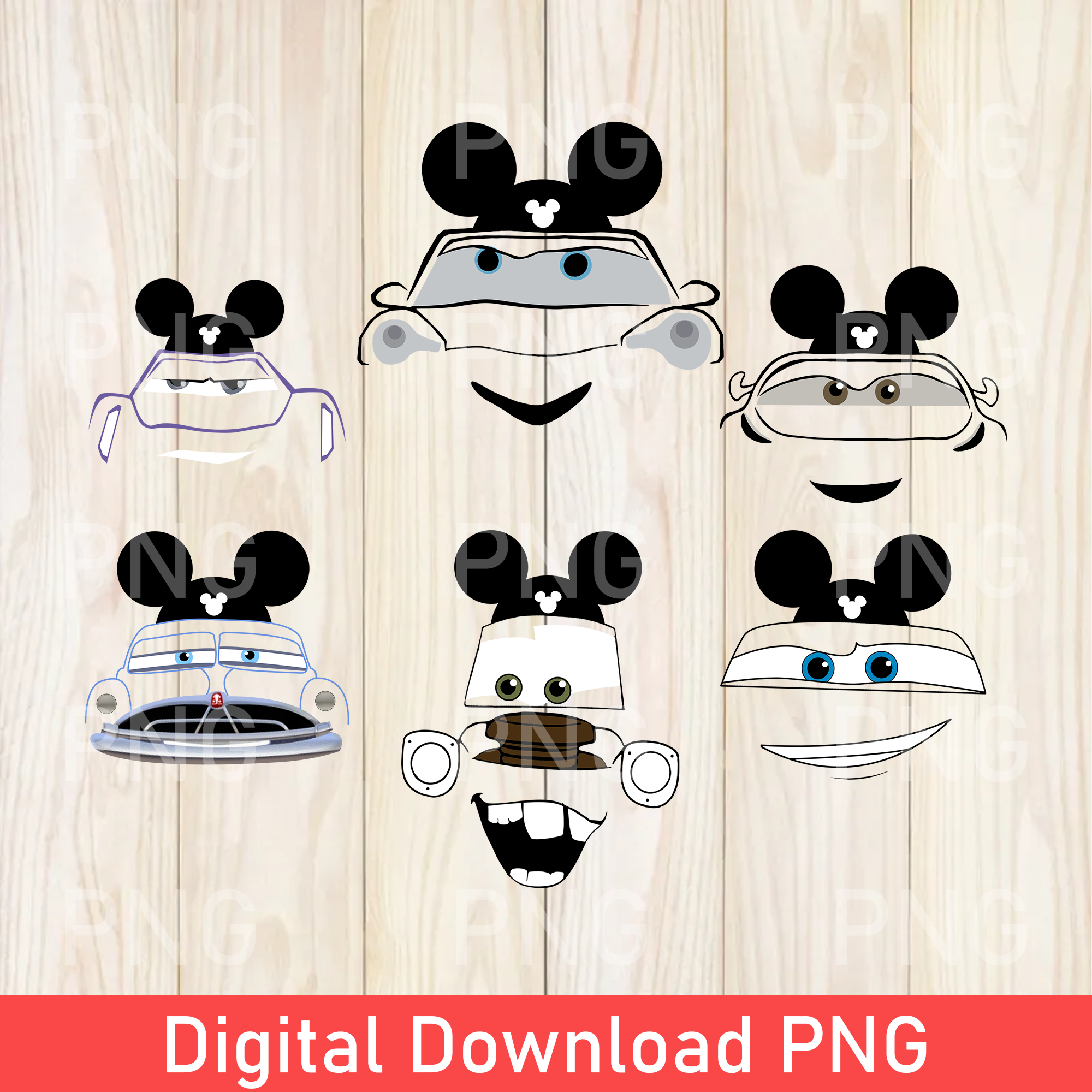 Retro Disney Cars Character PNG, Lightning McQueen And Frien | Inspire ...