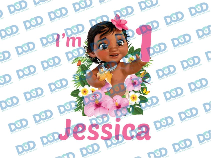 Personalized Name And Ages, Moana Birthday Girl PNG Digital | Inspire ...
