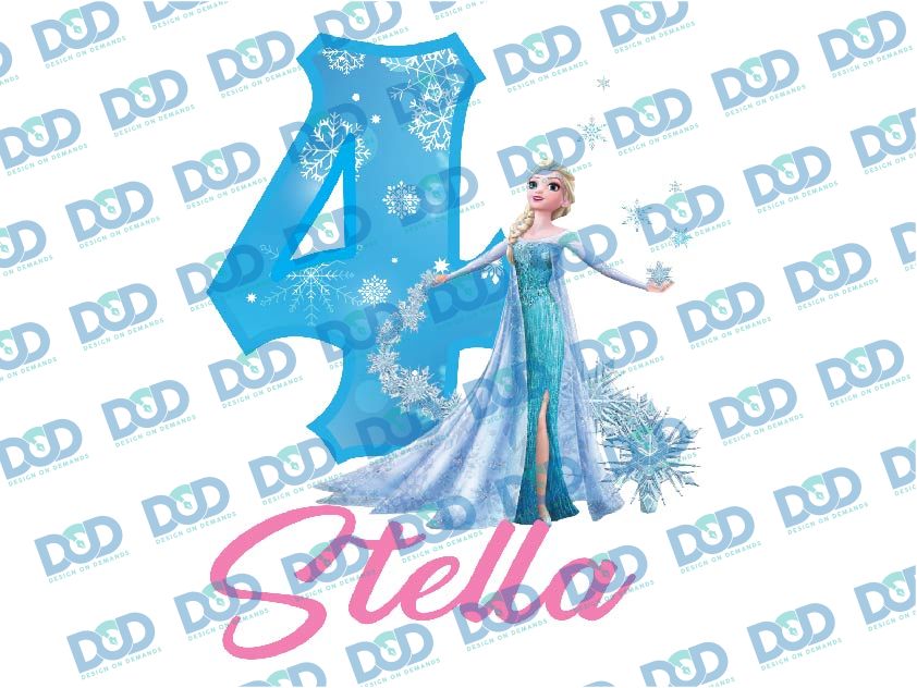 Personalized Frozen Number Birthday, Elsa Girl's Birthday Pn - Inspire ...